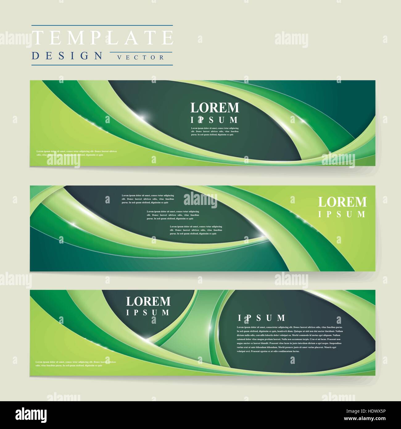 abstract ecology design for banners set in green Stock Vector Image ...