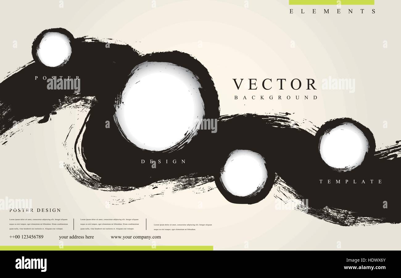 abstract Chinese calligraphy style business poster template Stock ...