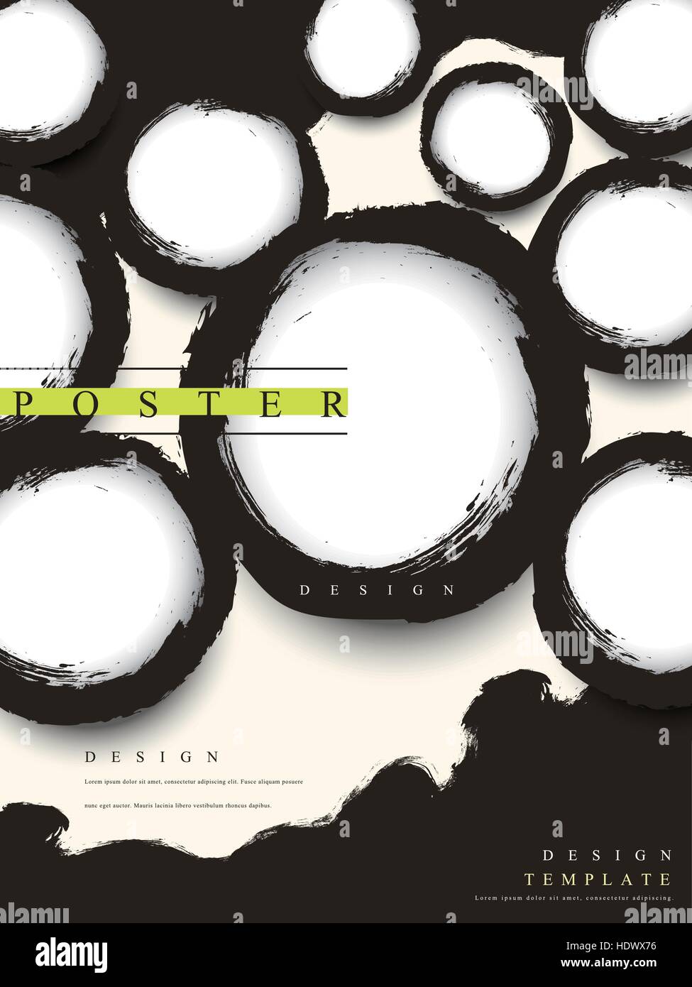 abstract Chinese calligraphy style business poster template Stock ...