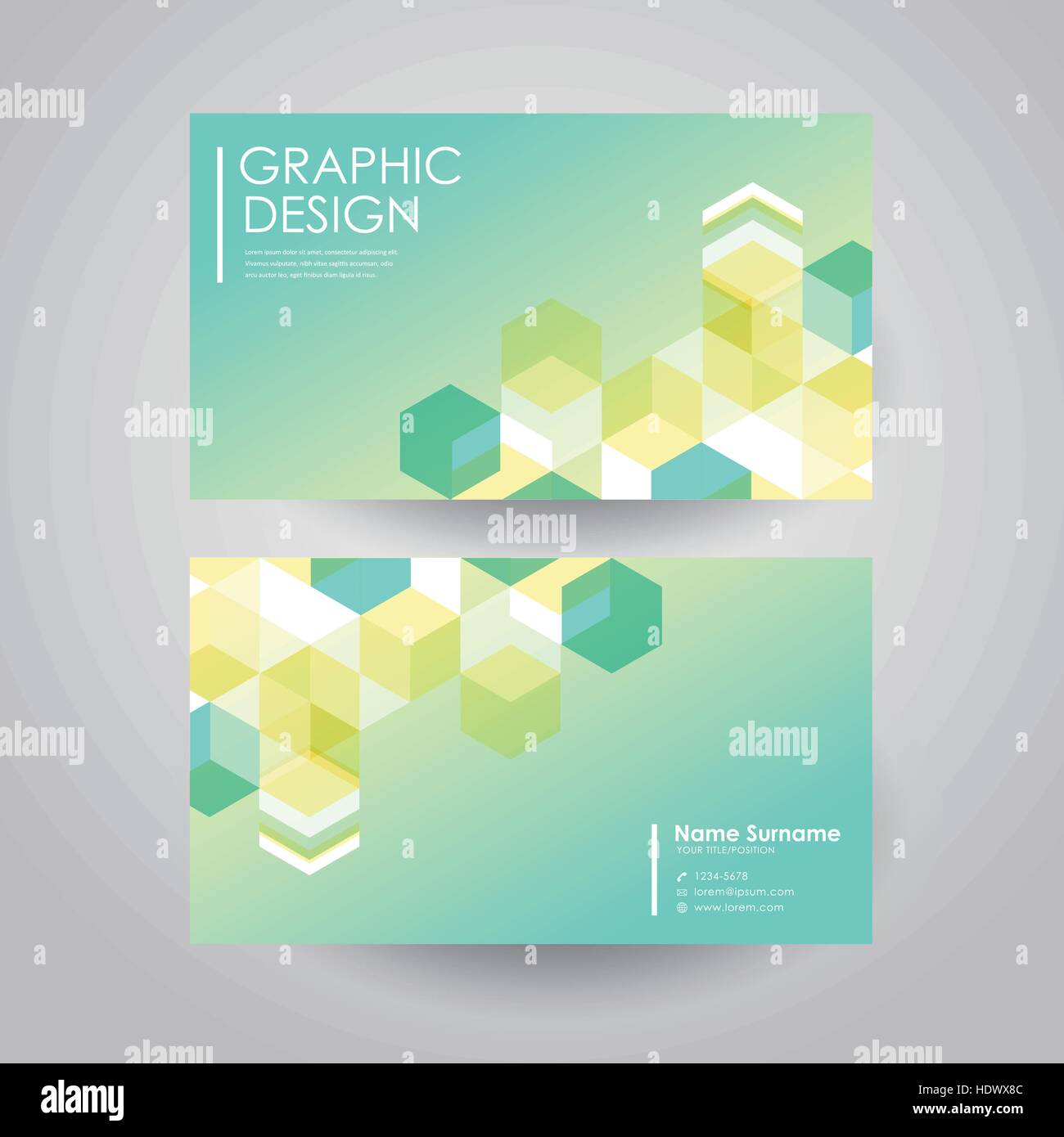 simple colorful background for business card with hexagons element ...