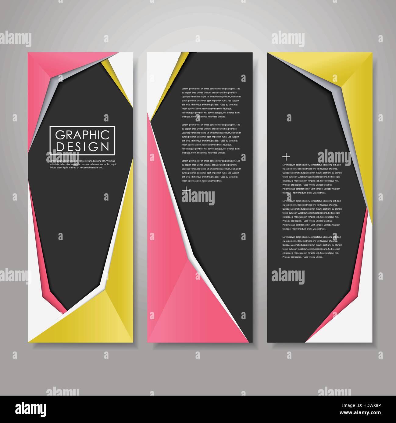 modern paper style design for banners set template Stock Vector Image ...