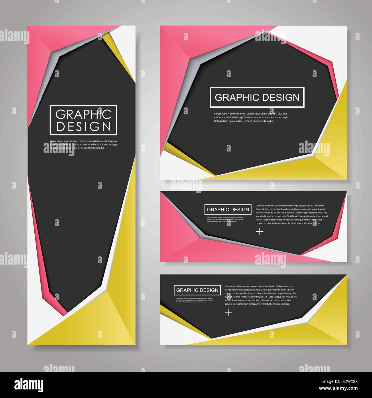 modern paper style design for banners set template Stock Vector Image ...