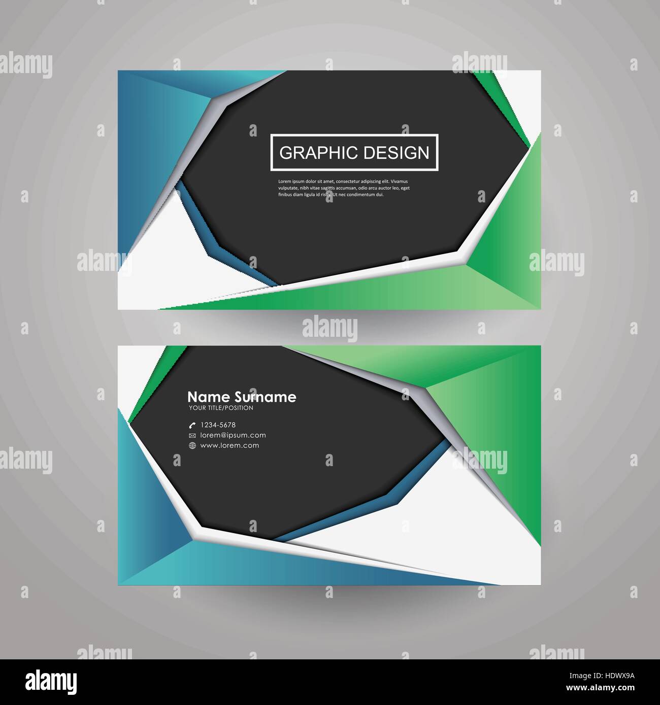 modern paper style design for business card template Stock Vector Image ...