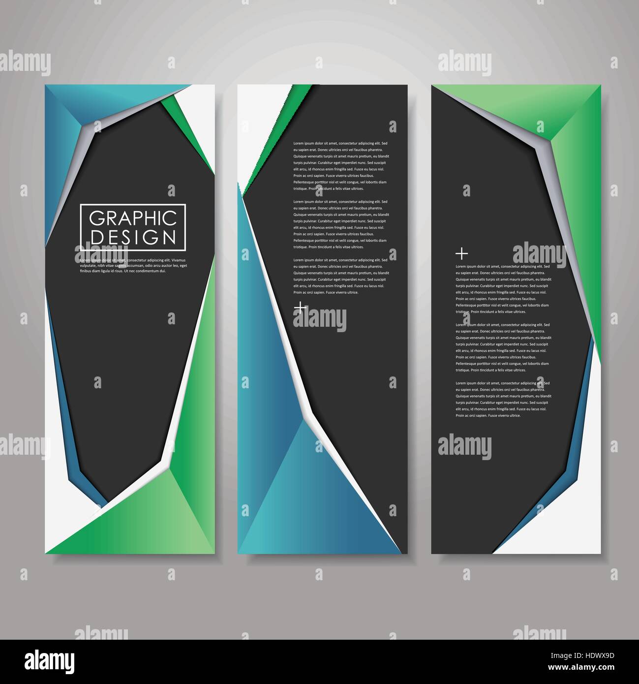 modern paper style design for banners set template Stock Vector Image ...