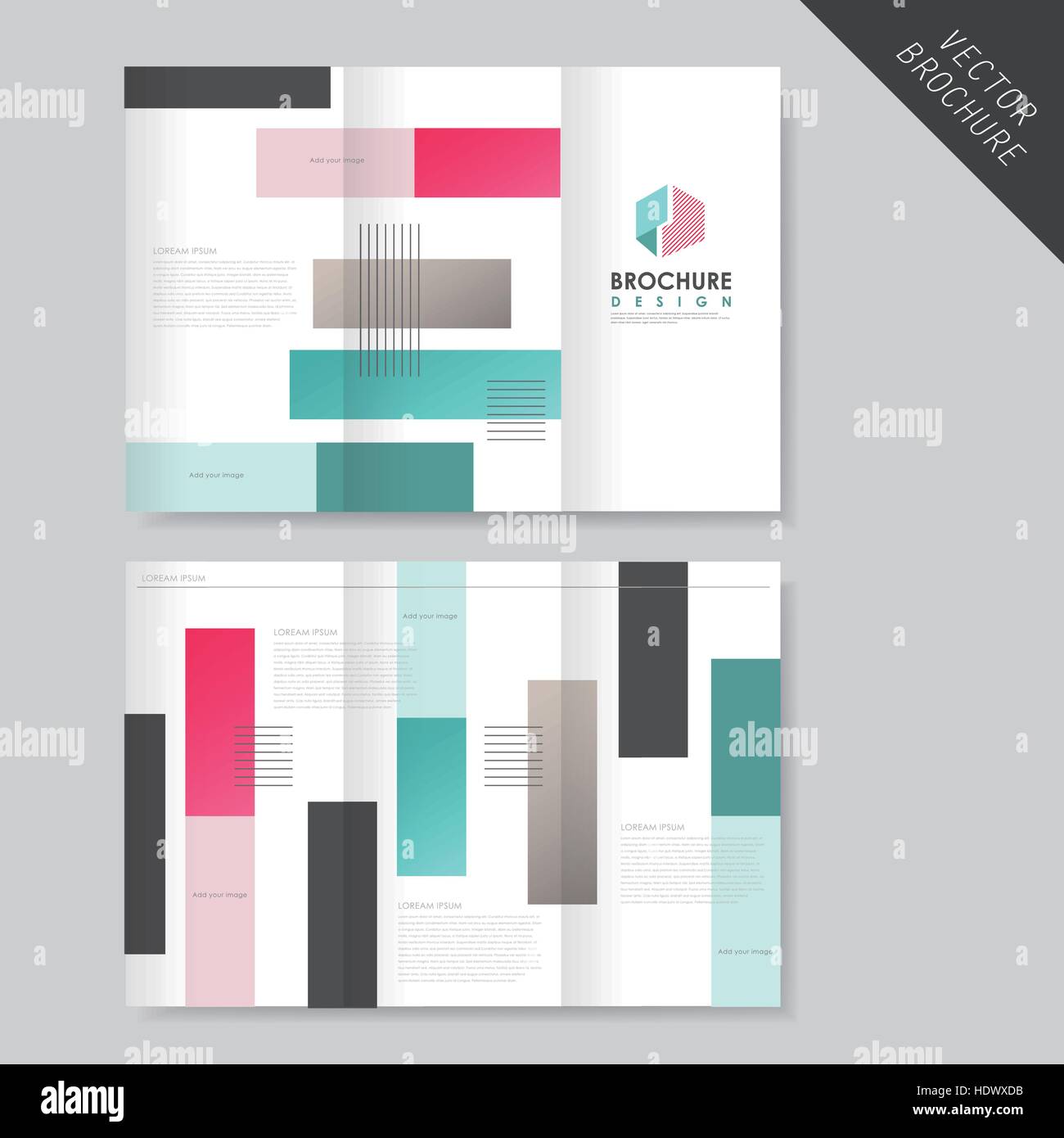 abstract geometric tri-fold template for business advertising brochure ...