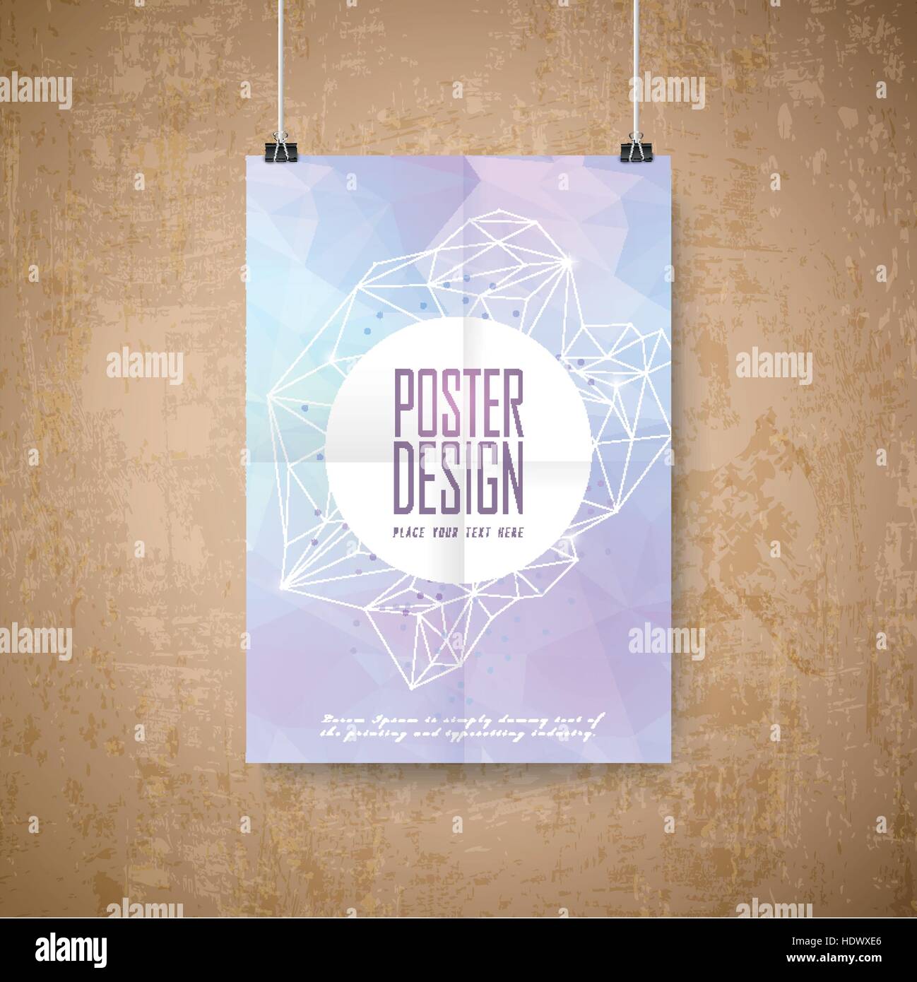 geometric style background design poster template hanging on the wall ...