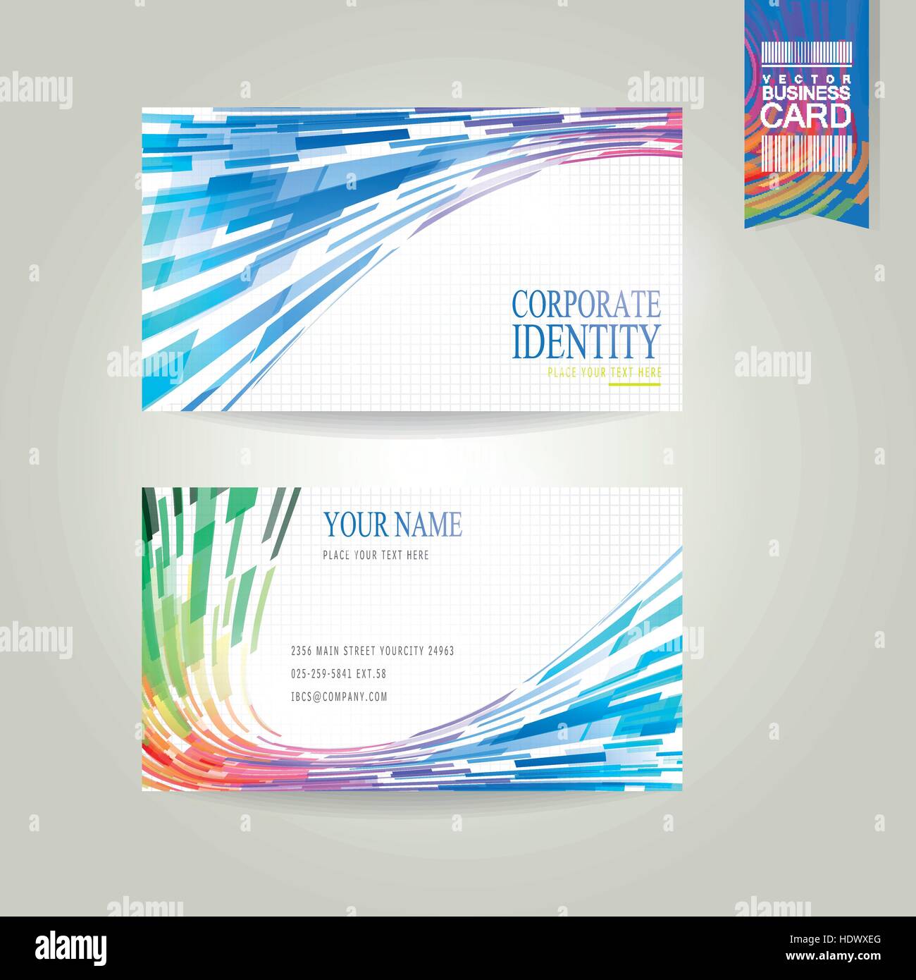 abstract geometric streamlined style business card template Stock ...