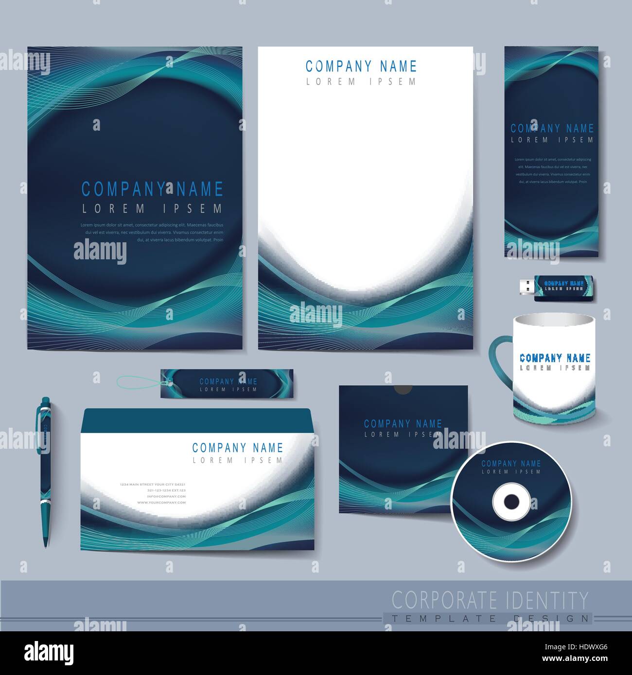 creative hi-tech background for corporate identity set Stock Vector ...