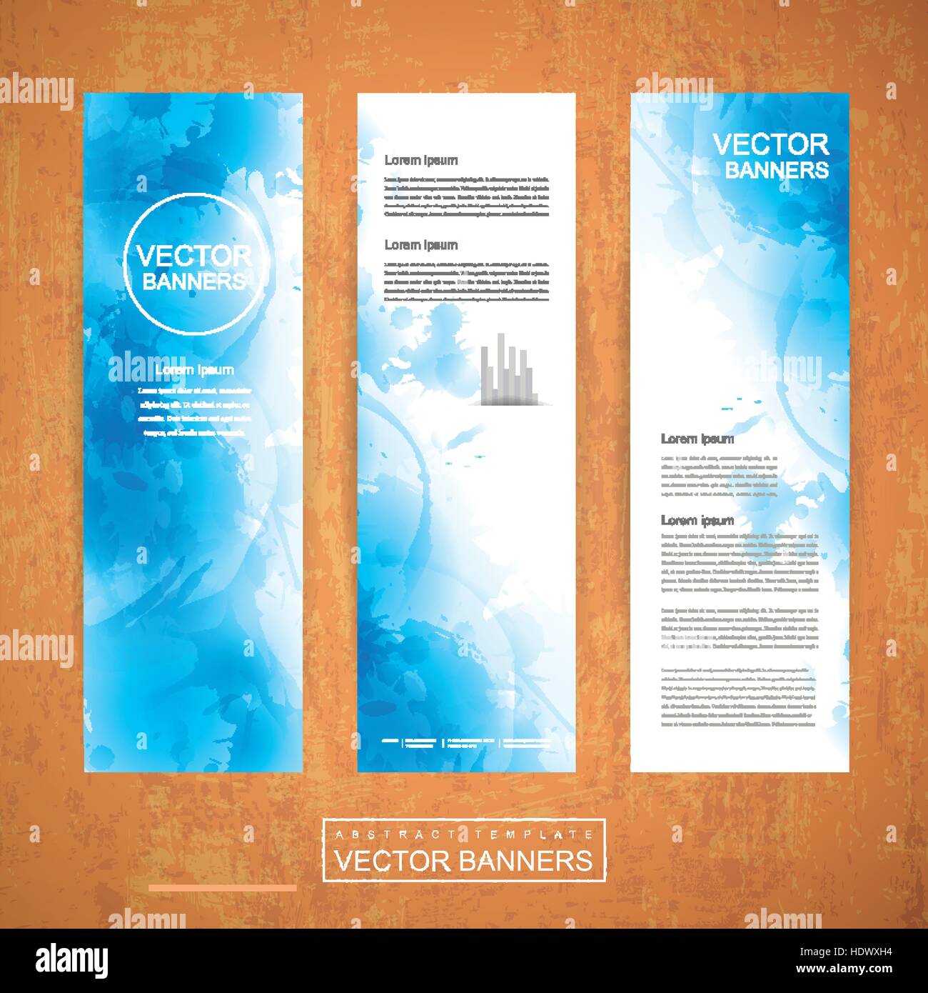 watercolor style background design for banners set template Stock ...