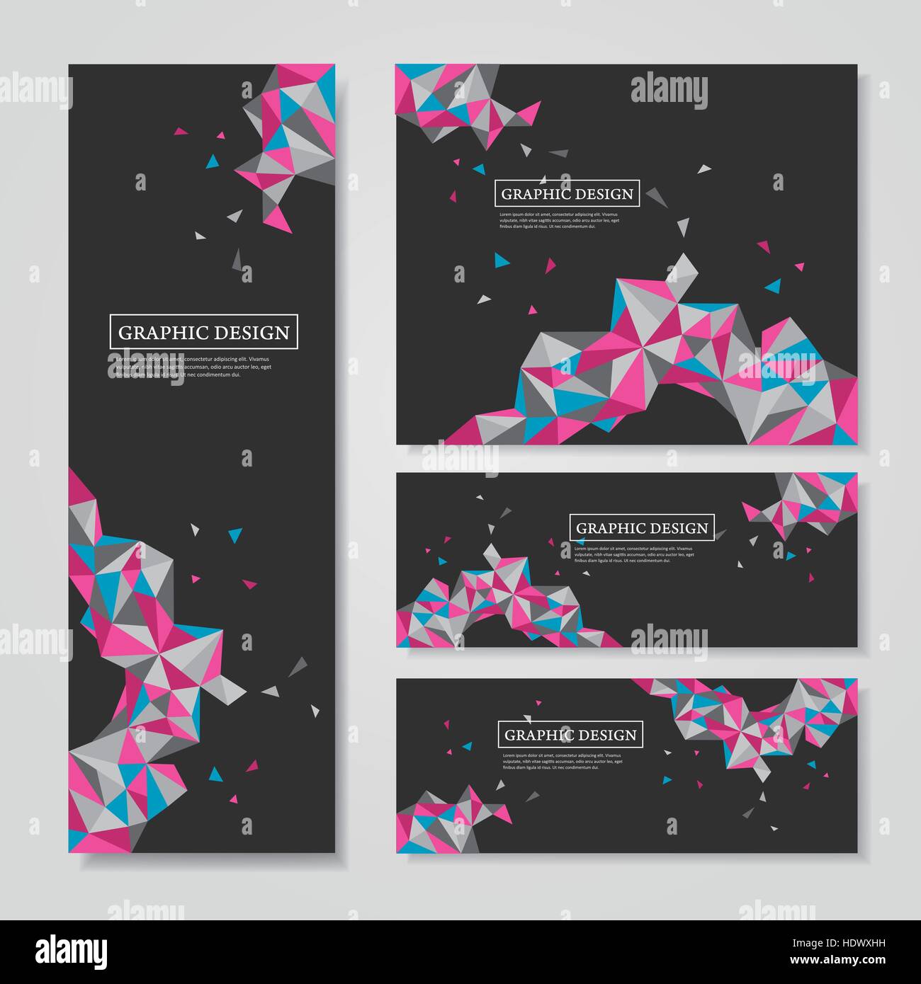 abstract modern triangle pattern background corporate identity set ...