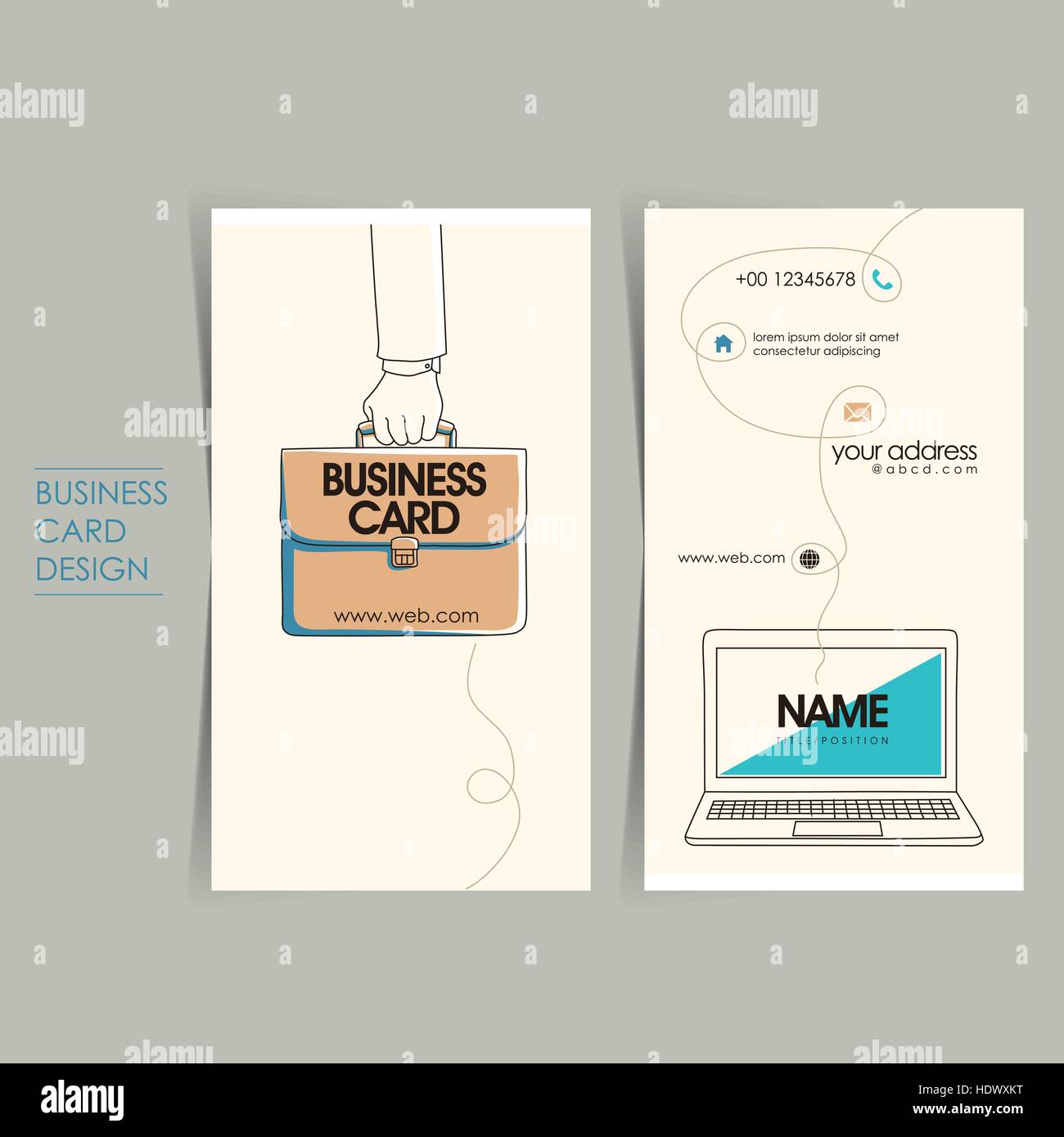 office style vector business card set template design Stock Vector ...