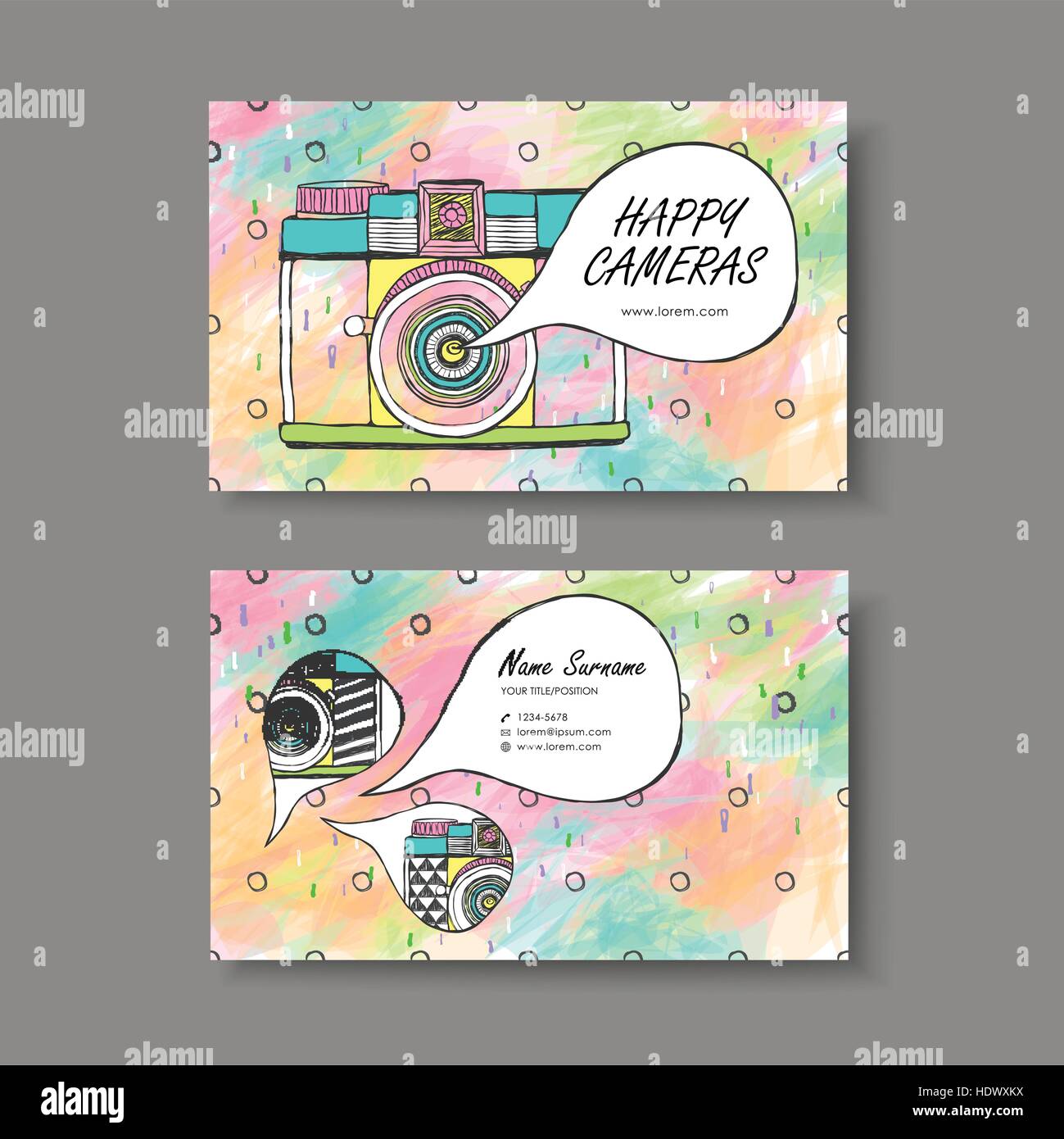 vector abstract creative business card design template of hand drawn ...