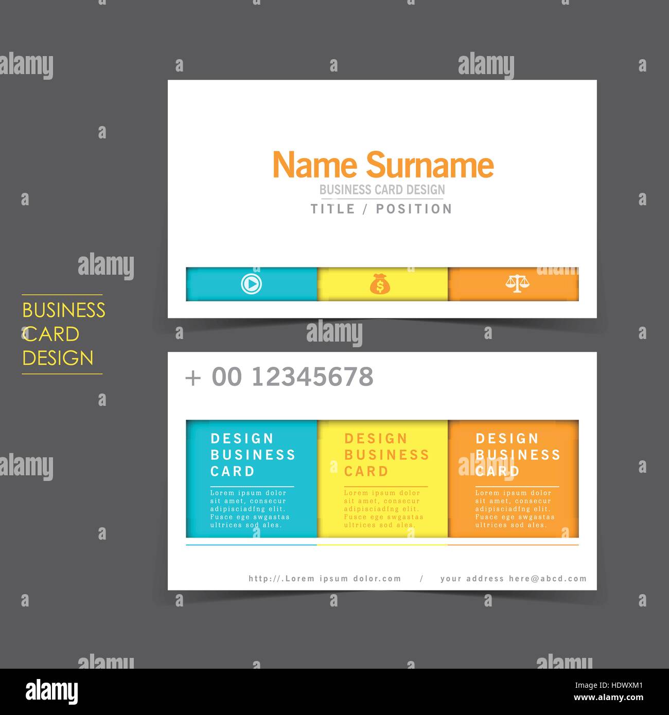 simple vector business card set template design Stock Vector Image & Art - Alamy