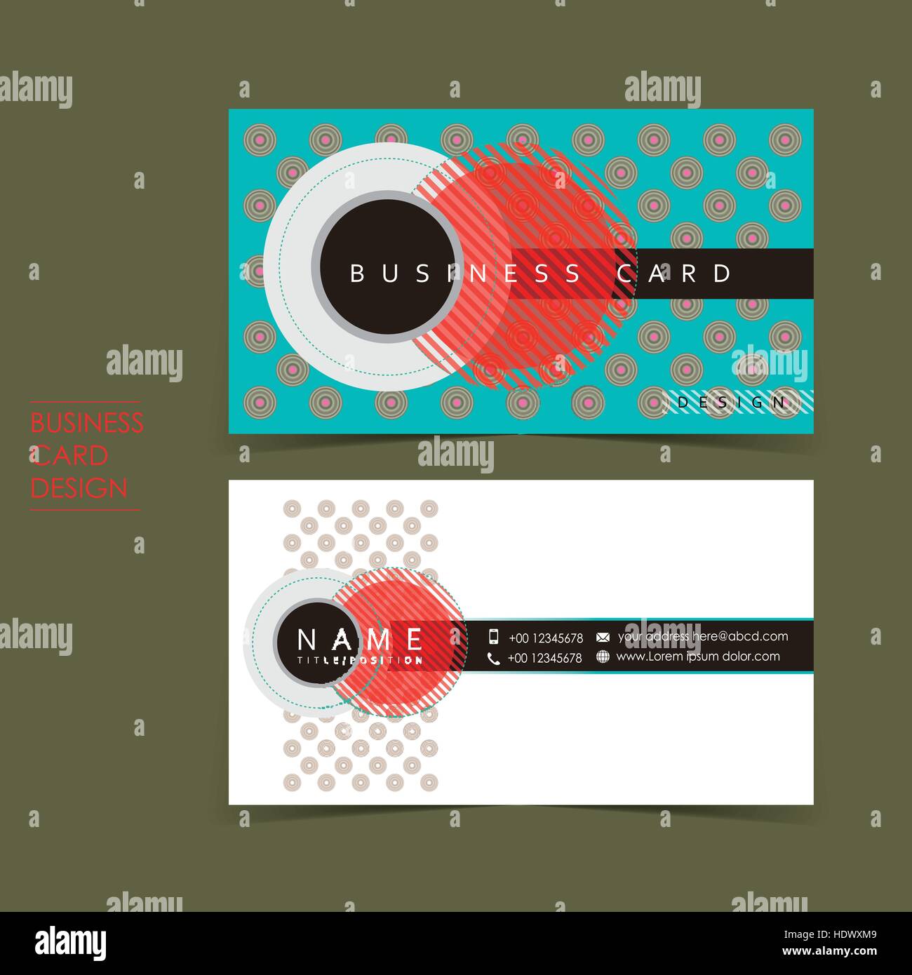 strong contrast vector business card set template design Stock Vector ...