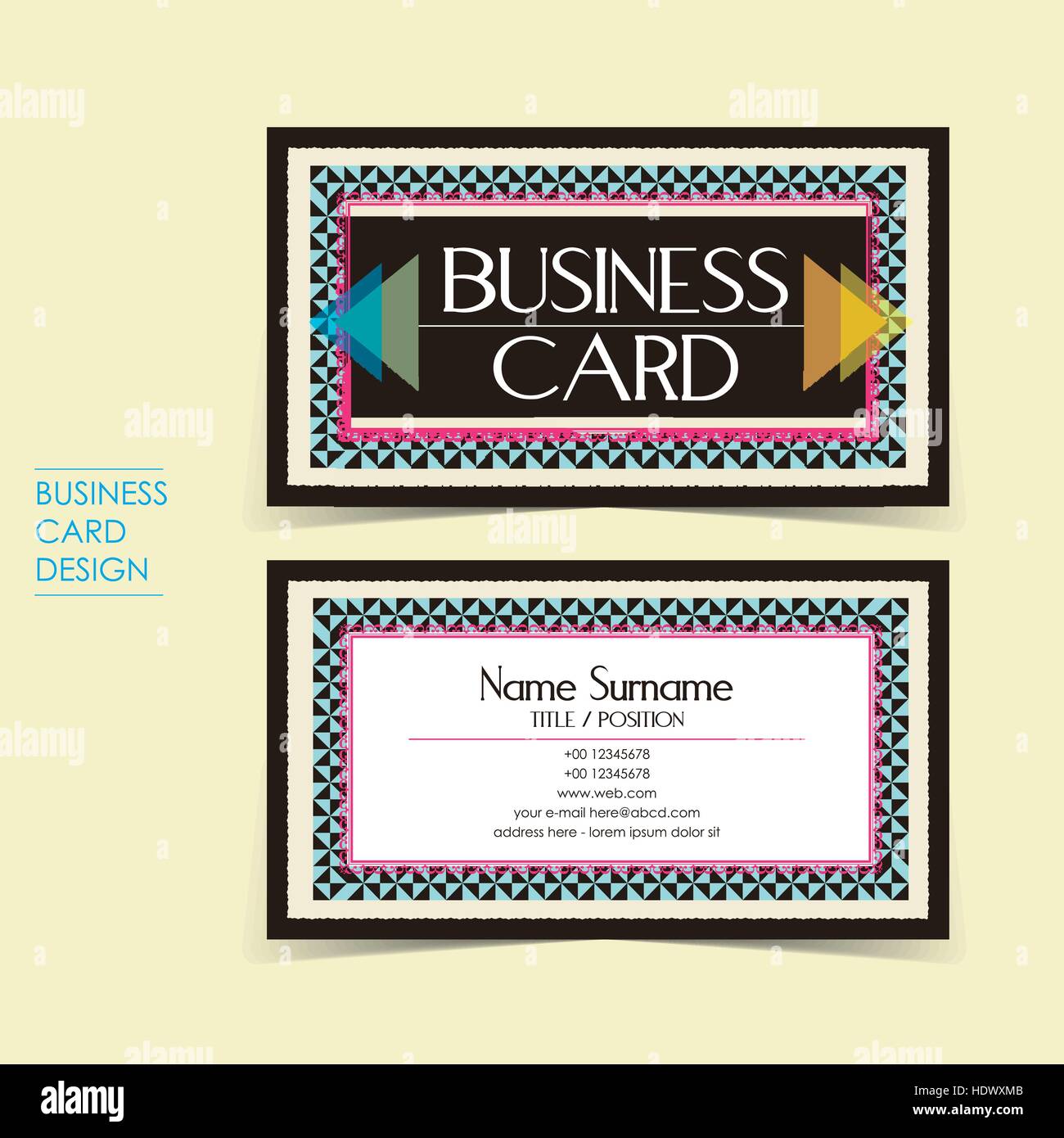 strong contrast vector business card set template design Stock Vector ...