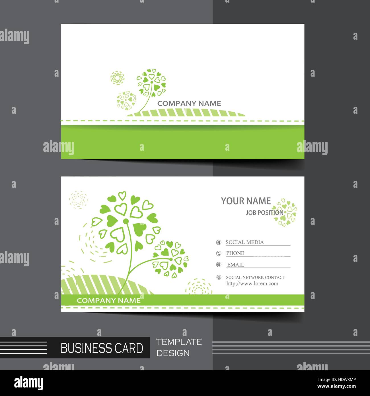 vector green and natural modern business card template Stock Vector ...