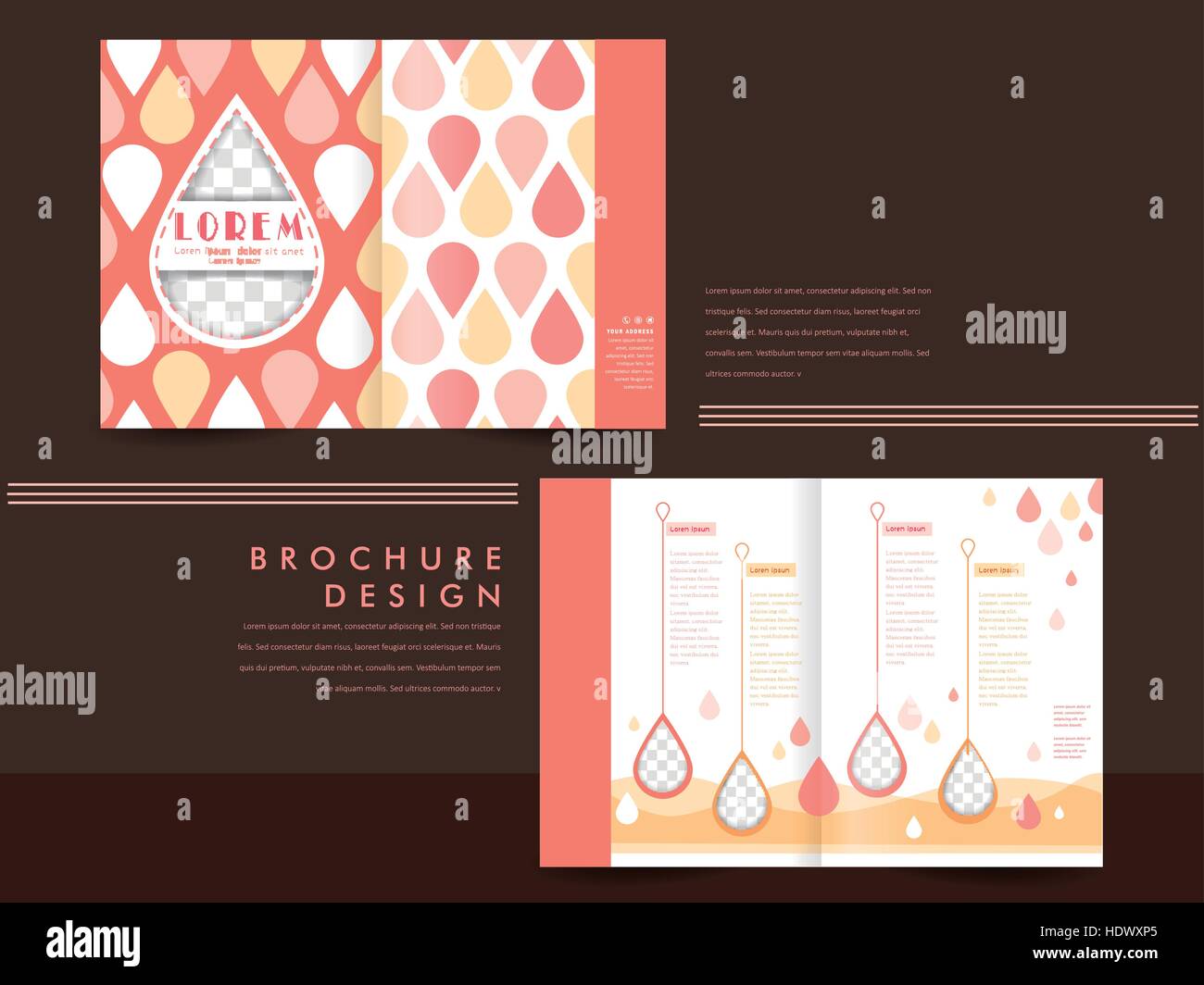 hi-tech style tri-fold template for business advertising concept ...