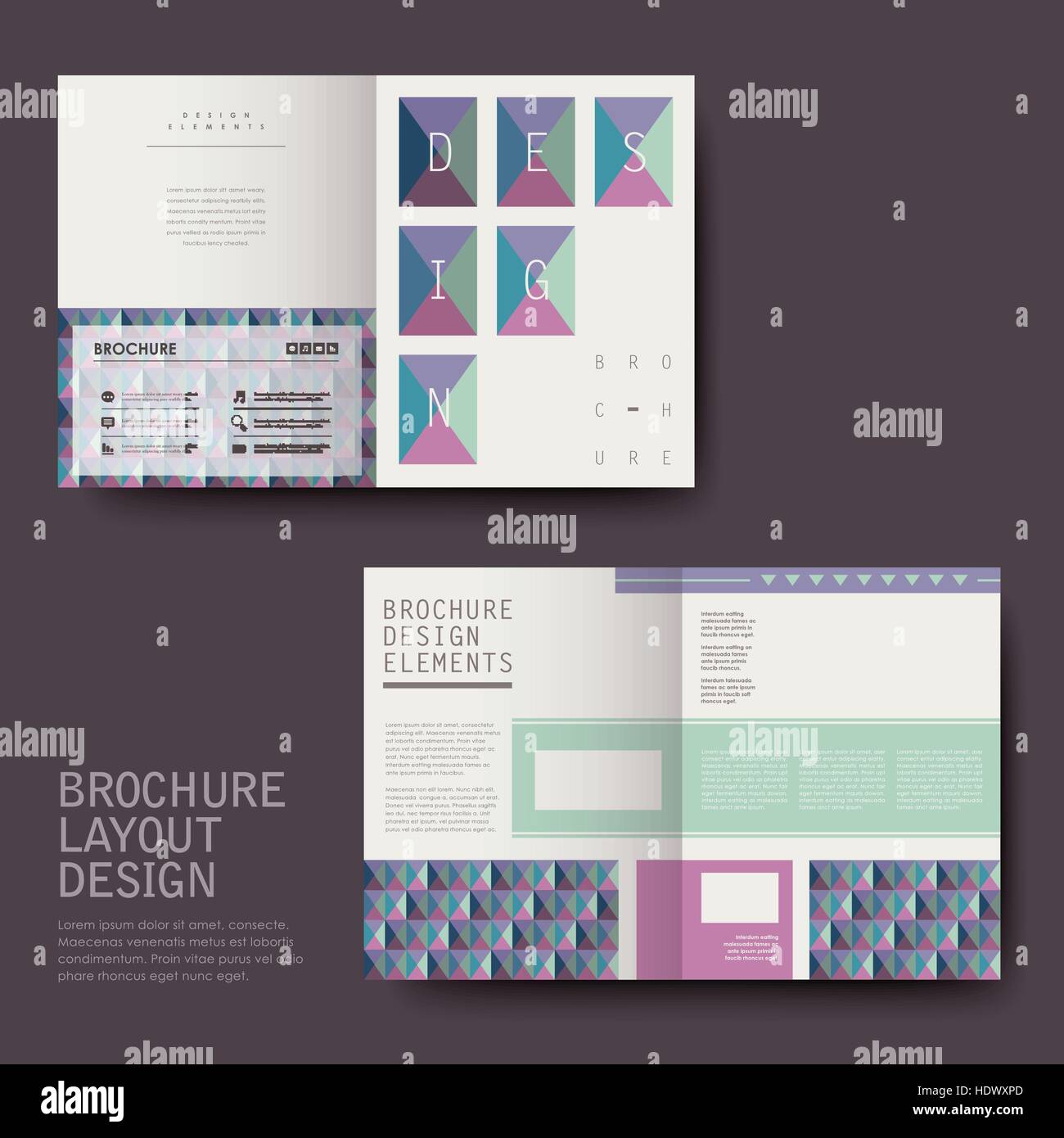 Simple two color brochure design Stock Vector Images - Alamy