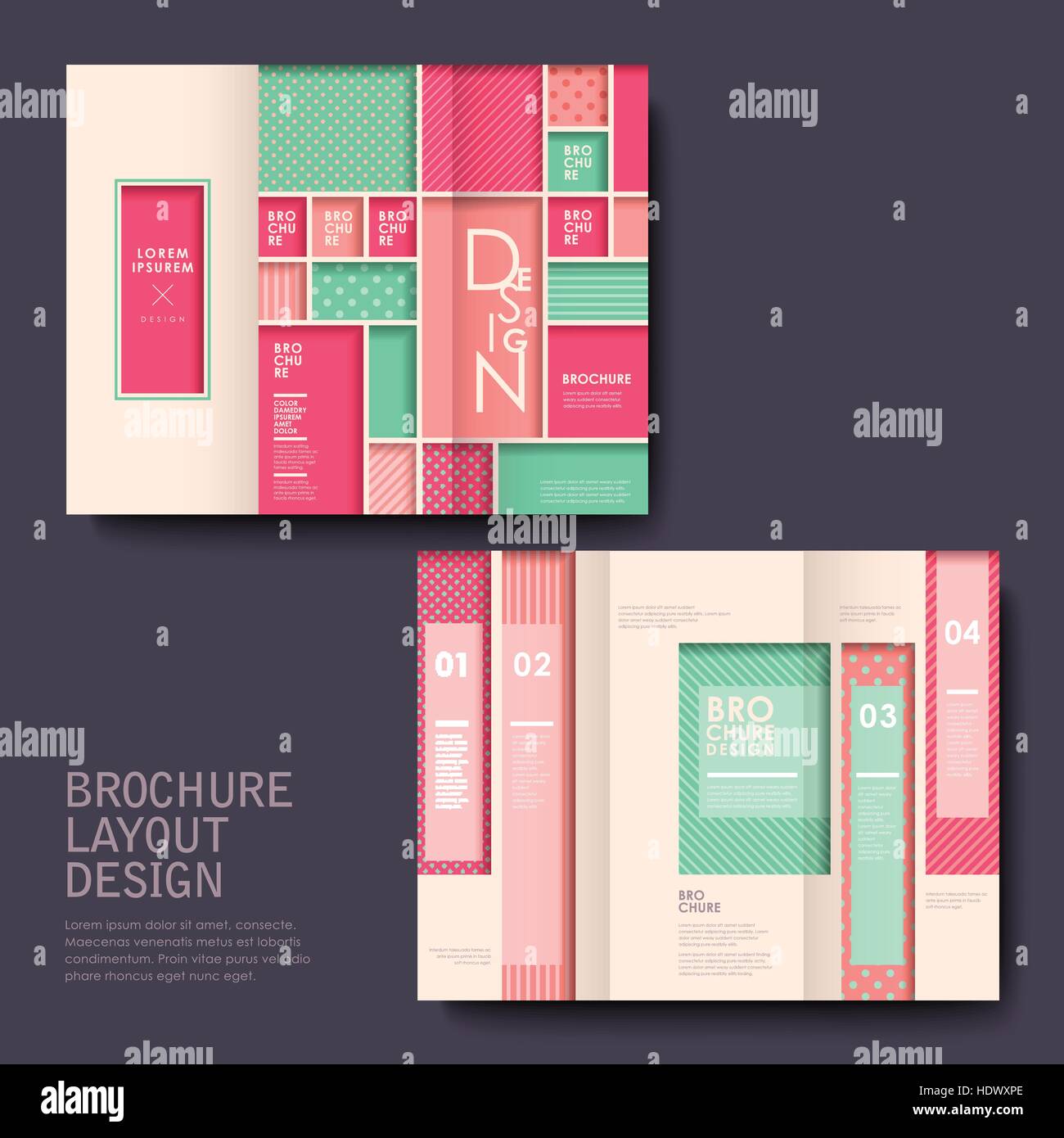 vector template of brochure design with pink Stock Vector Image & Art ...