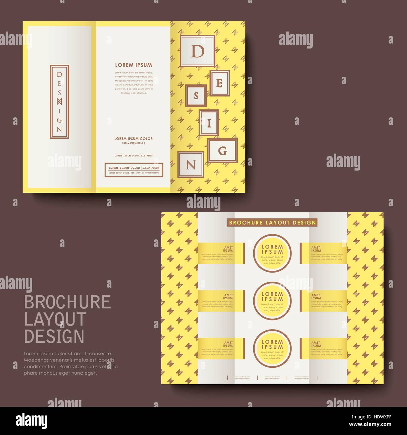 vector template of brochure design with yellow Stock Vector Image & Art ...