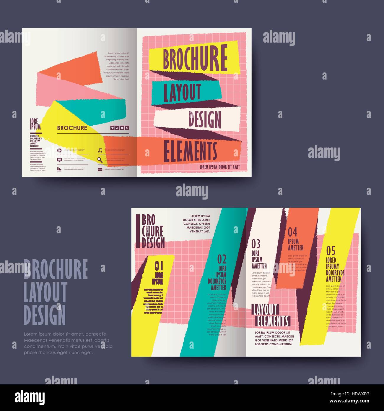 vector template of brochure design with hand drawn style Stock Vector ...