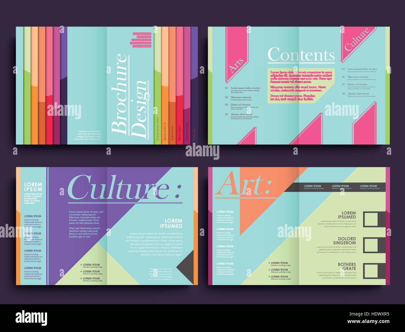 half fold fancy restaurant template of brochure design Stock Vector ...