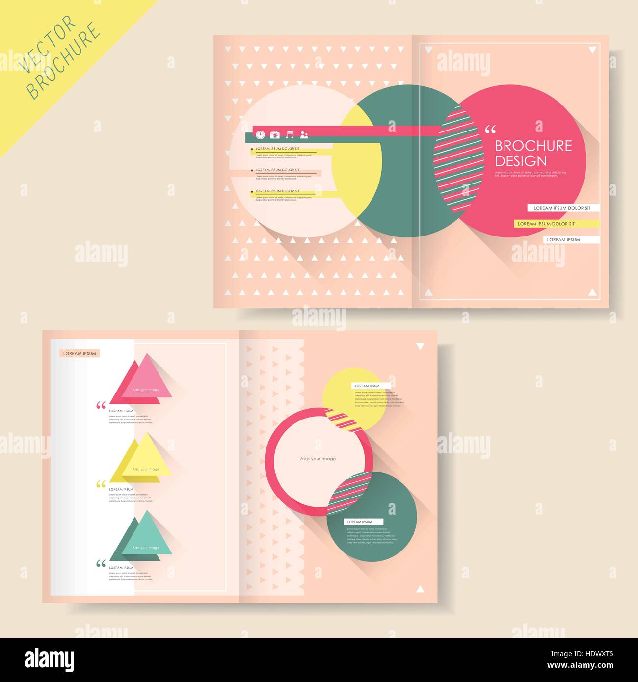 vector geometry brochure design with triangle and circle Stock Vector ...
