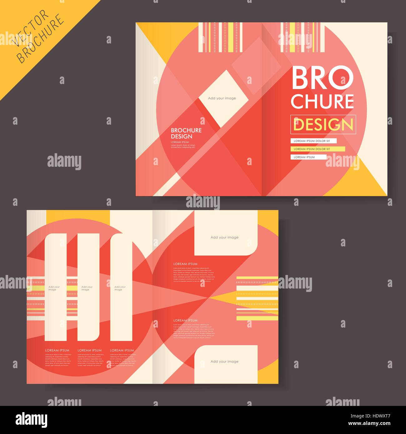 vector geometry brochure design with flat projection Stock Vector Image ...