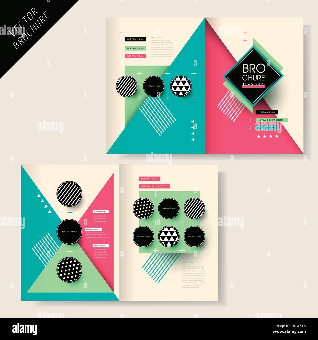 vector geometry brochure design with stripe and triangle Stock Vector ...