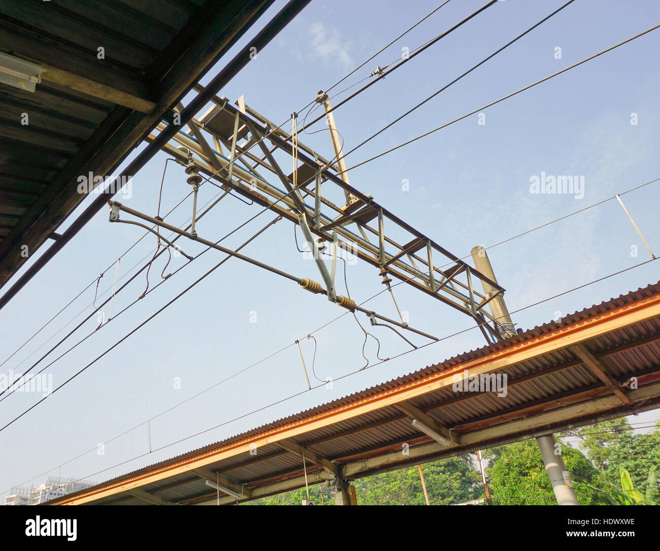 electric cable on commuter line rail station photo taken in depok ...
