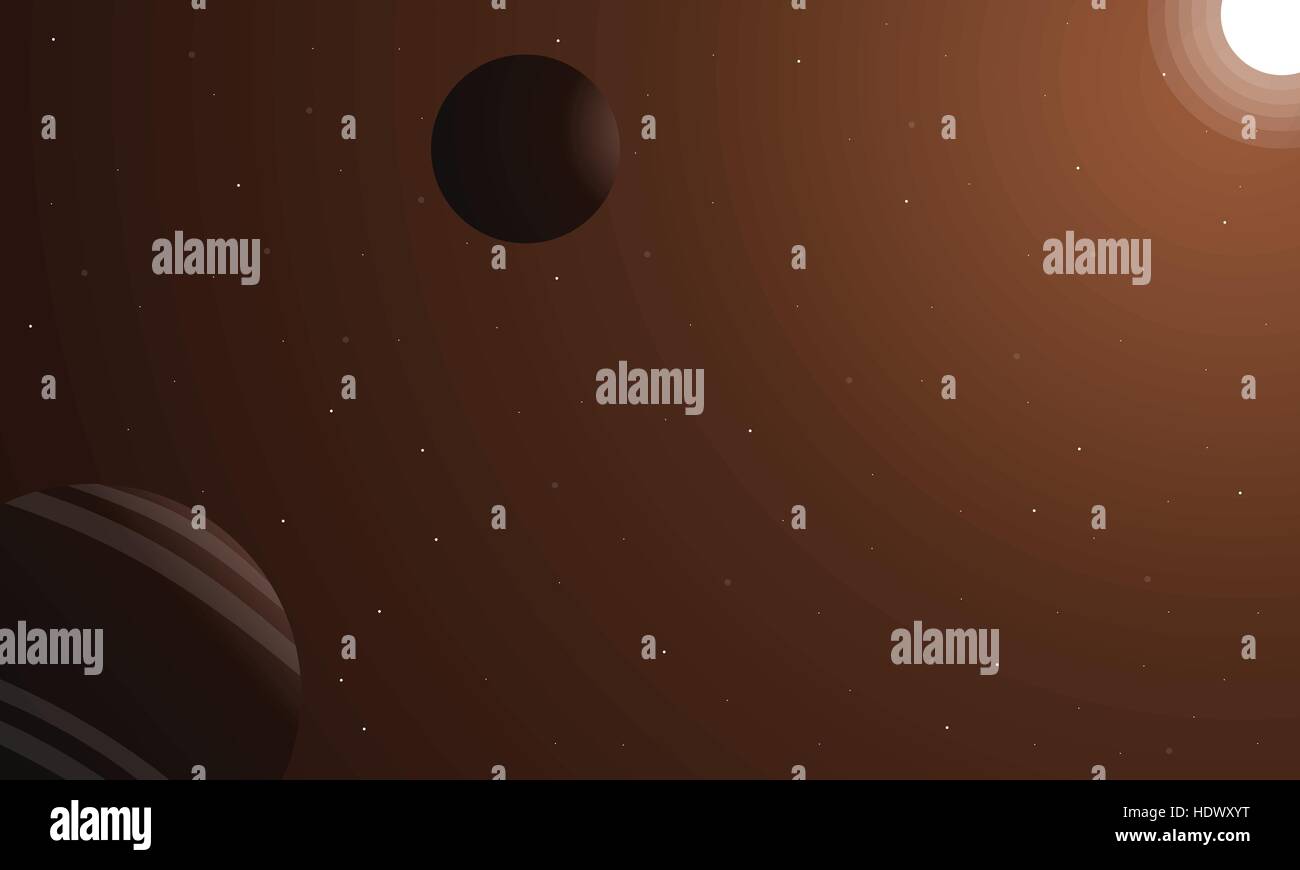 Landscape of retro outer space with planet Stock Vector Image & Art - Alamy