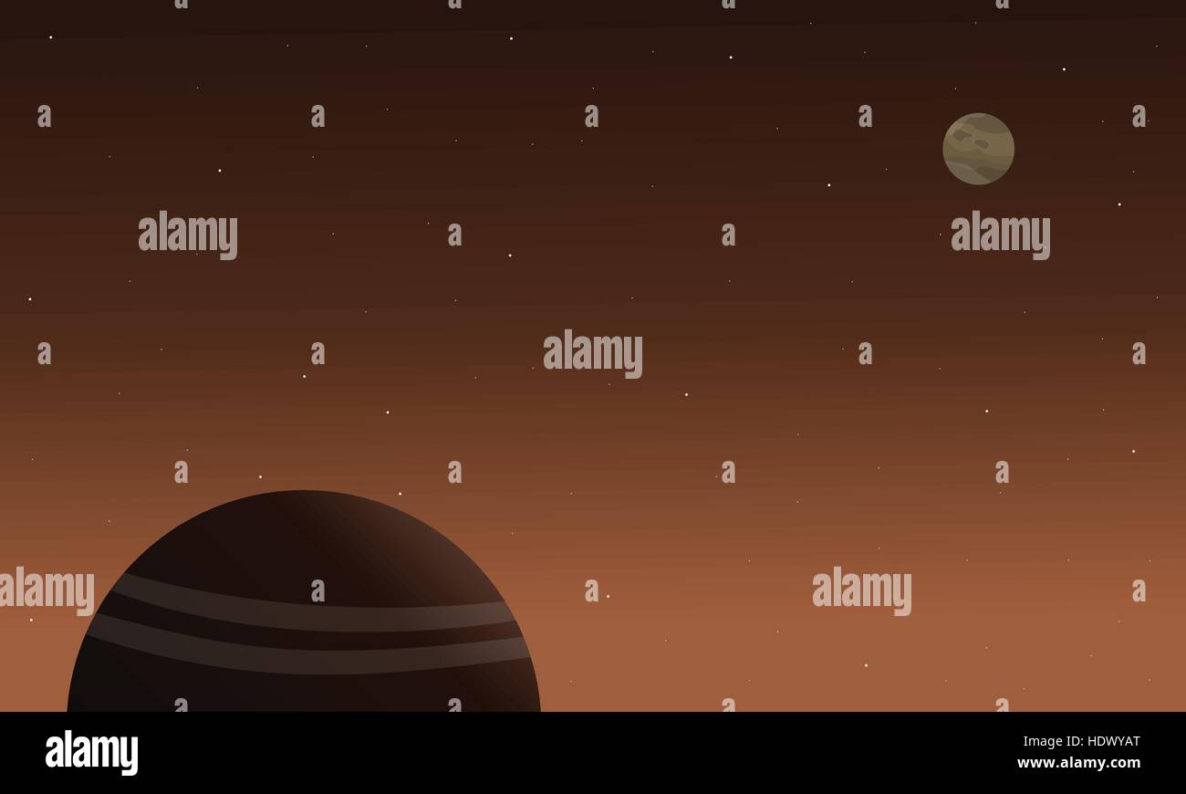 Planet space on brown background landscape Stock Vector Image & Art - Alamy