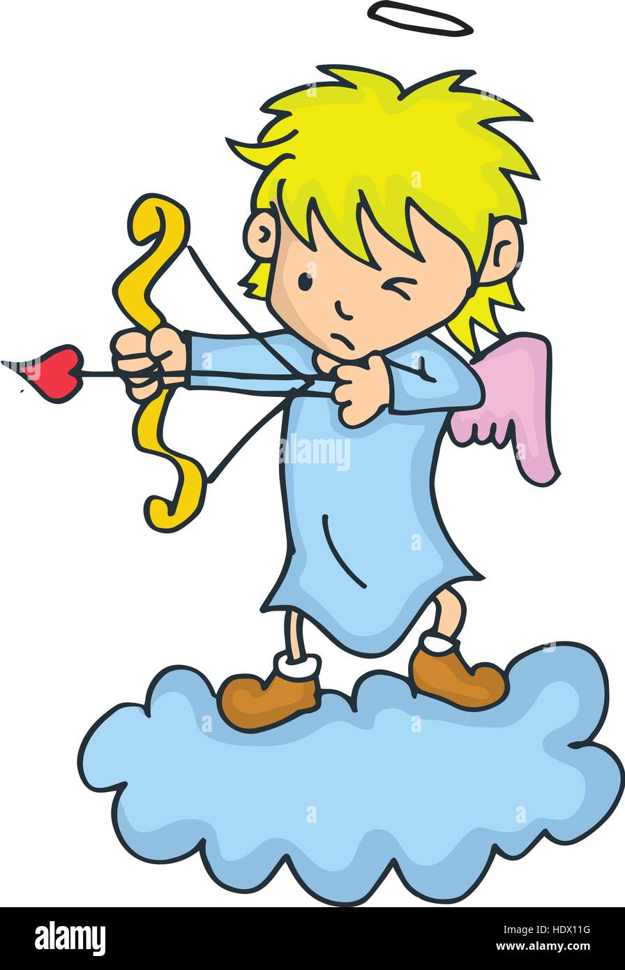 Cute little cupid cartoon on cloud Stock Vector Image & Art - Alamy