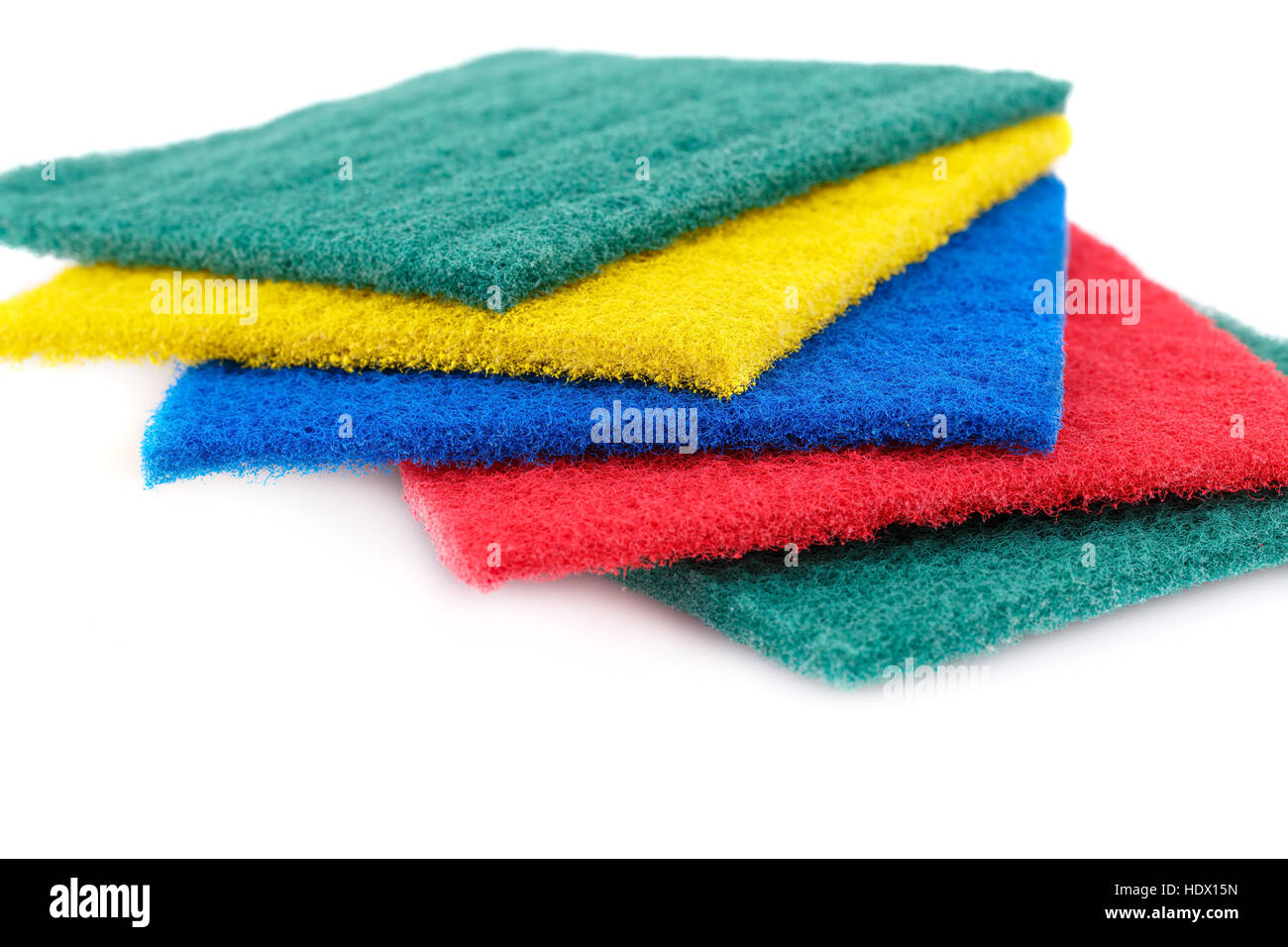 Pan scourers isolated on white background Stock Photo - Alamy