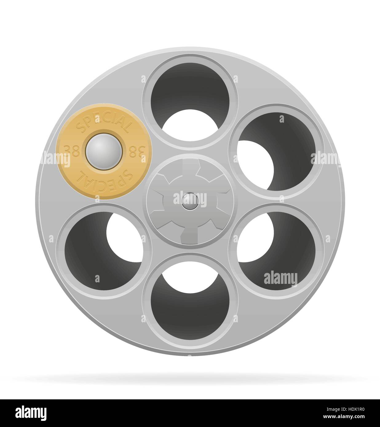 revolver cylinder vector illustration isolated on white background ...