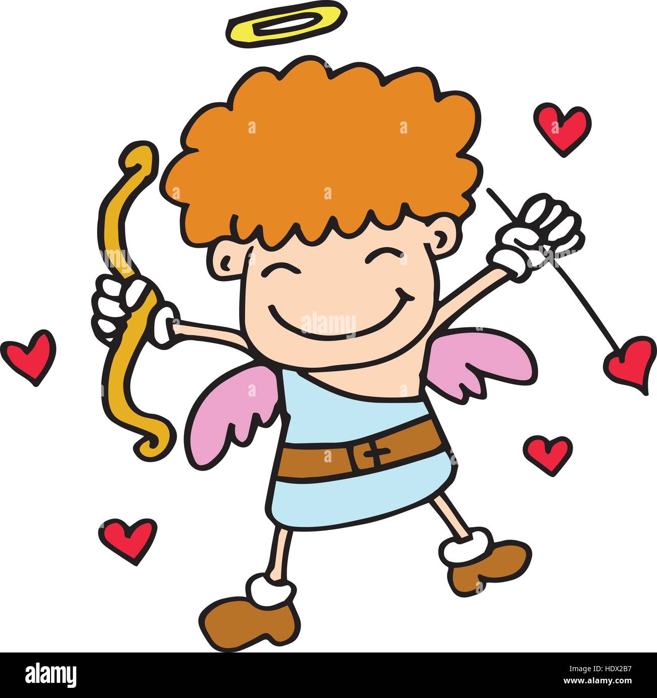 Happy cupid with love cartoon Stock Vector Image & Art - Alamy