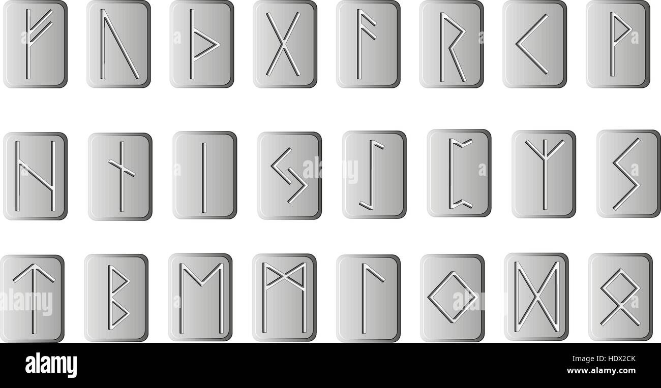 Vector set of runes on rectangular plates Stock Vector Image & Art - Alamy