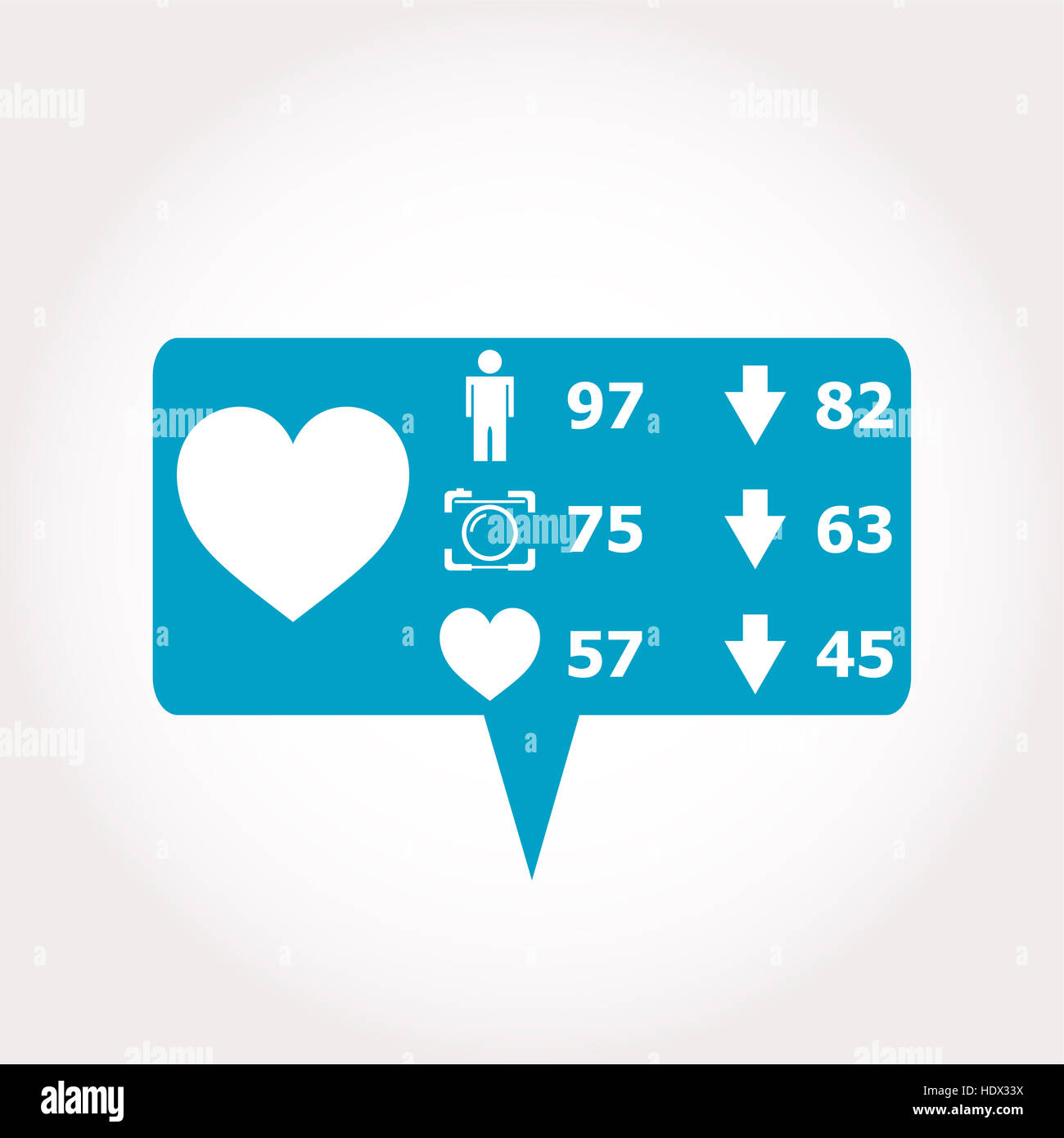 Like Counter Notification Icon, modern flat button, comment icons Stock ...