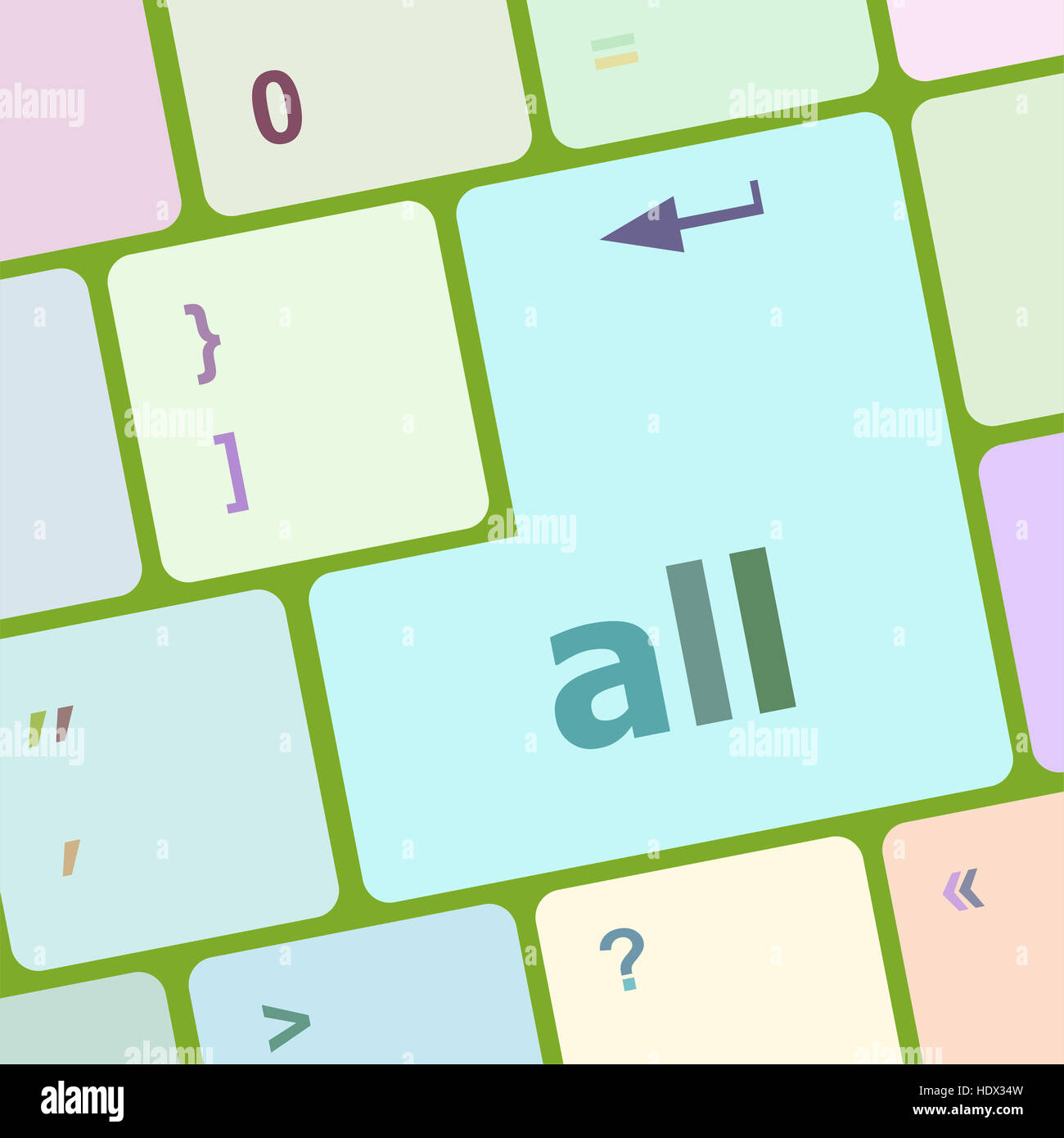 all words concept with key on keyboard Stock Photo - Alamy