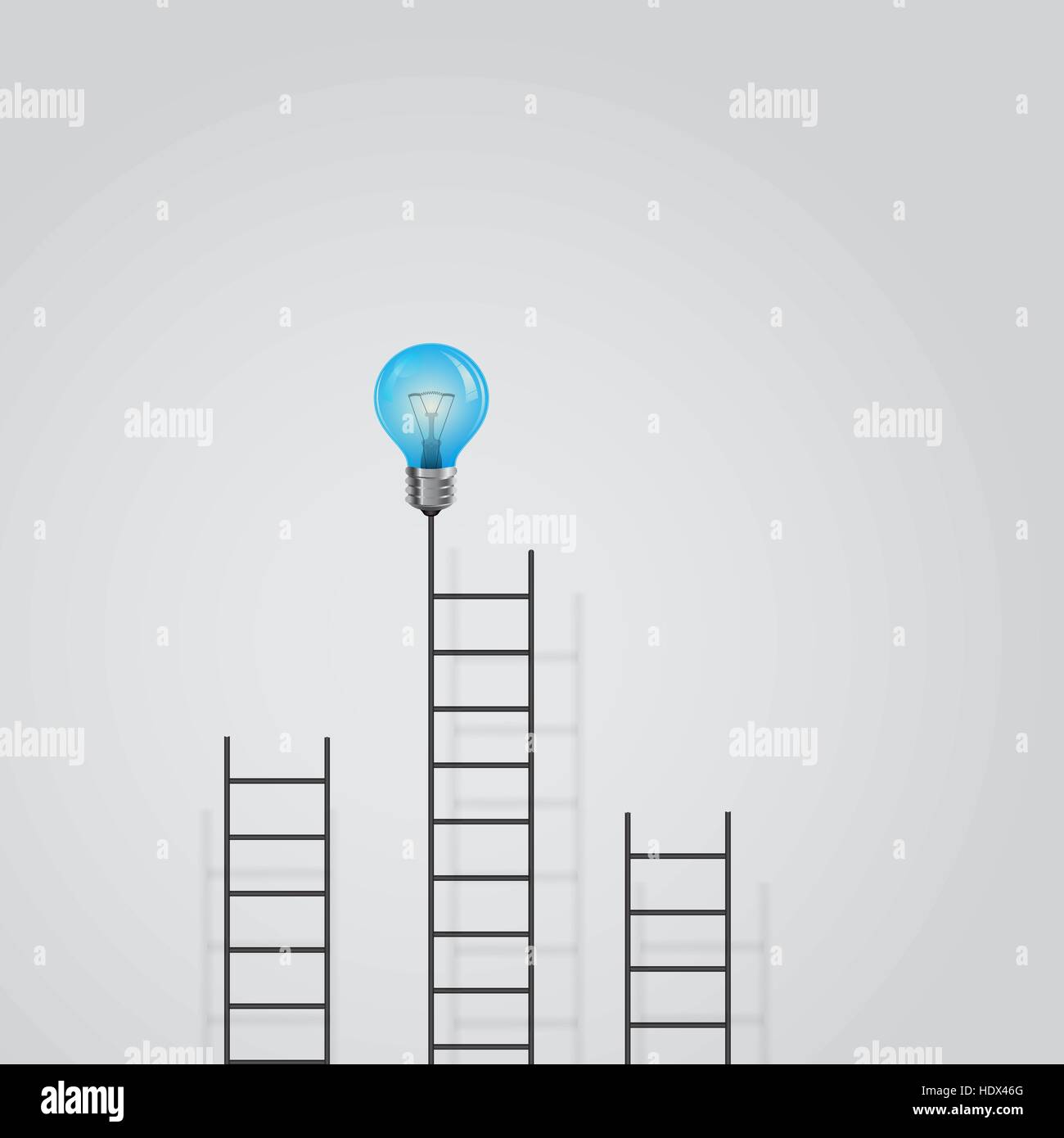 Creative light bulb ladder sign ladder Stock Vector Images - Alamy