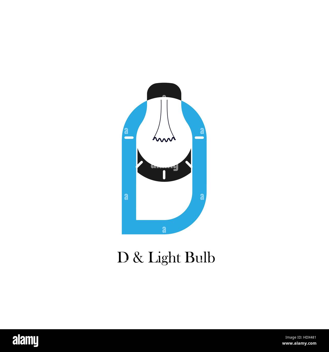 D-letter/alphabet icon and light bulb abstract logo design vector ...