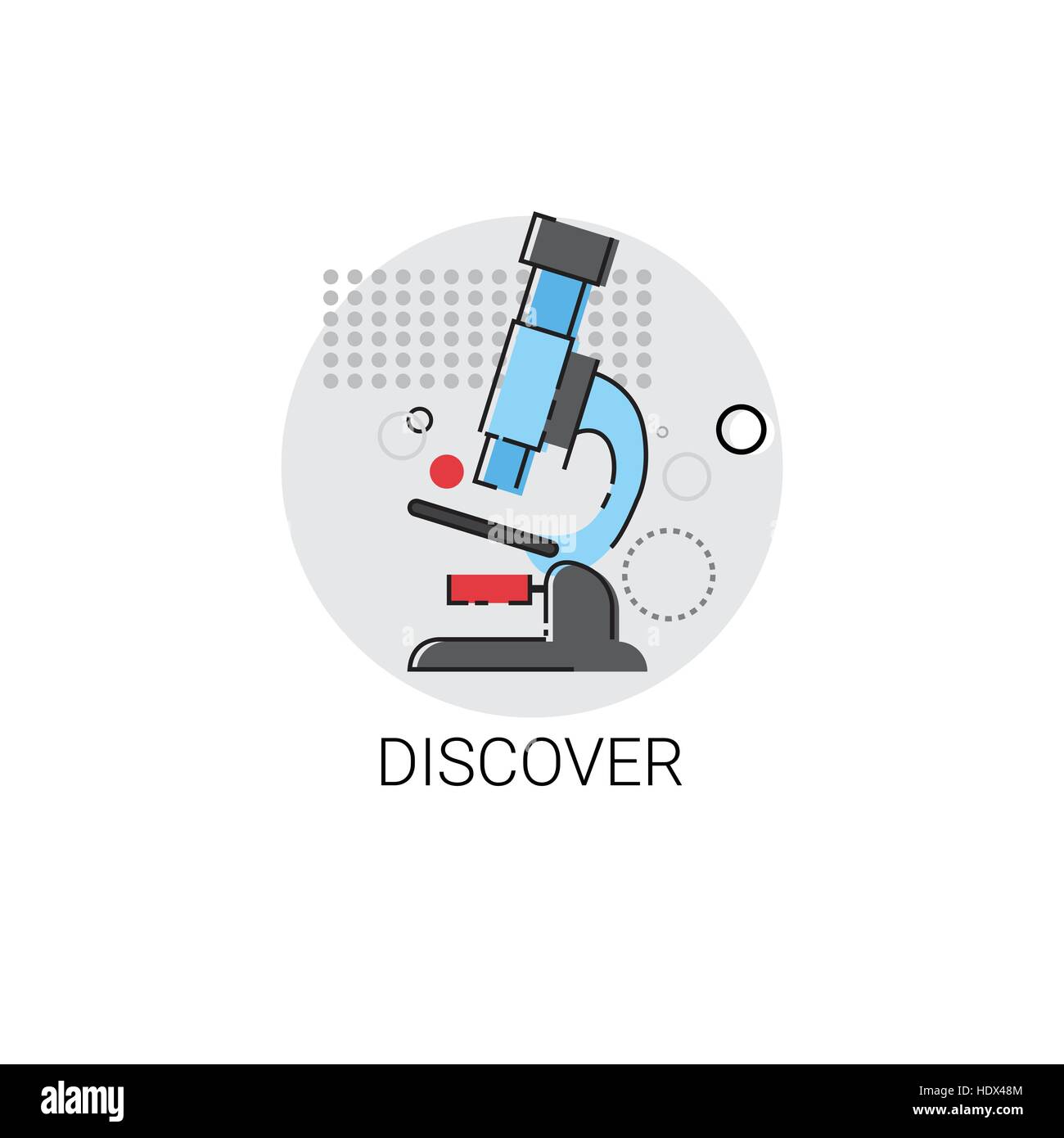 Discover Microscope Science Equipment Technology Icon Stock Vector ...