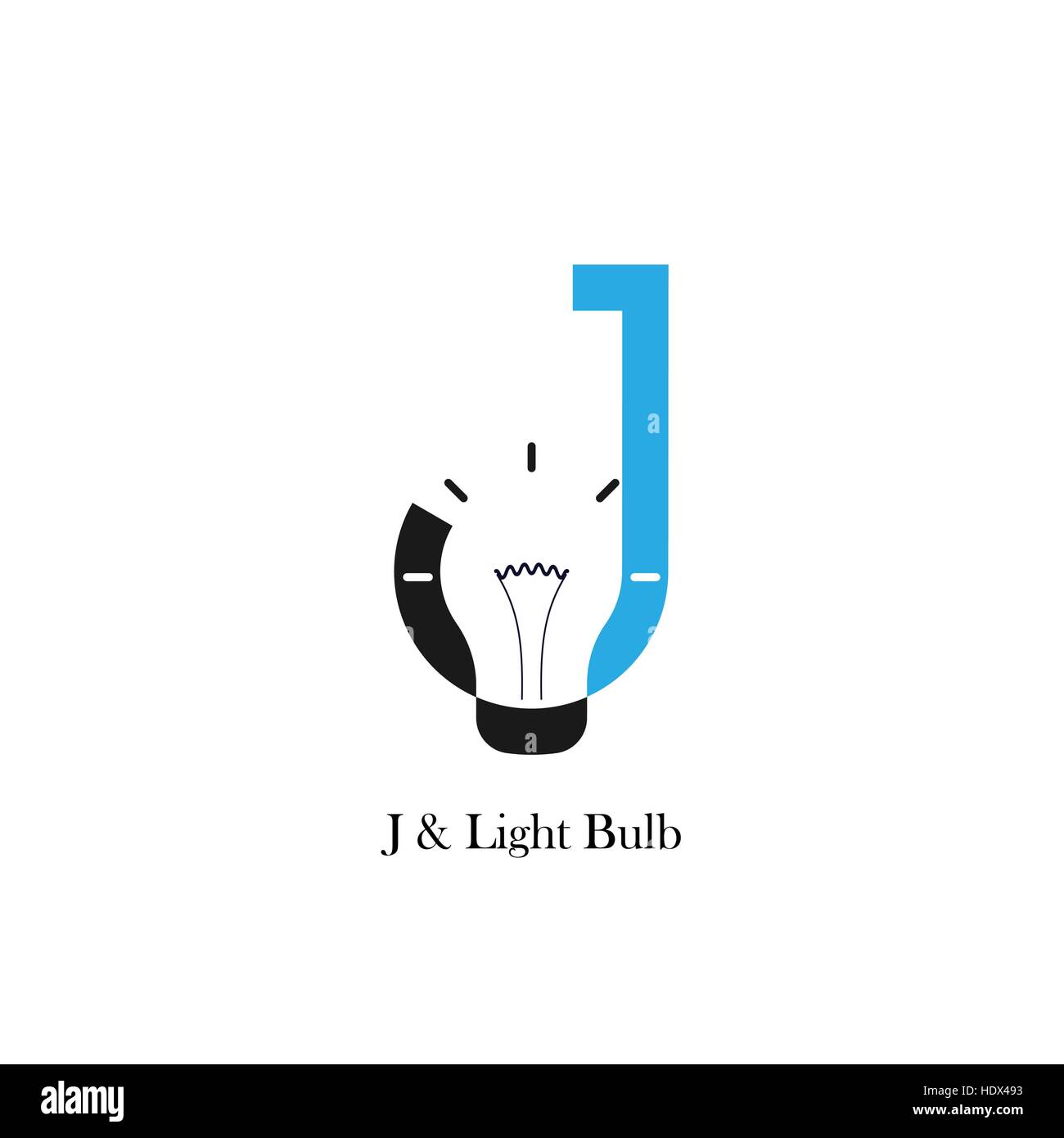 J-letter/alphabet icon and light bulb abstract logo design vector ...