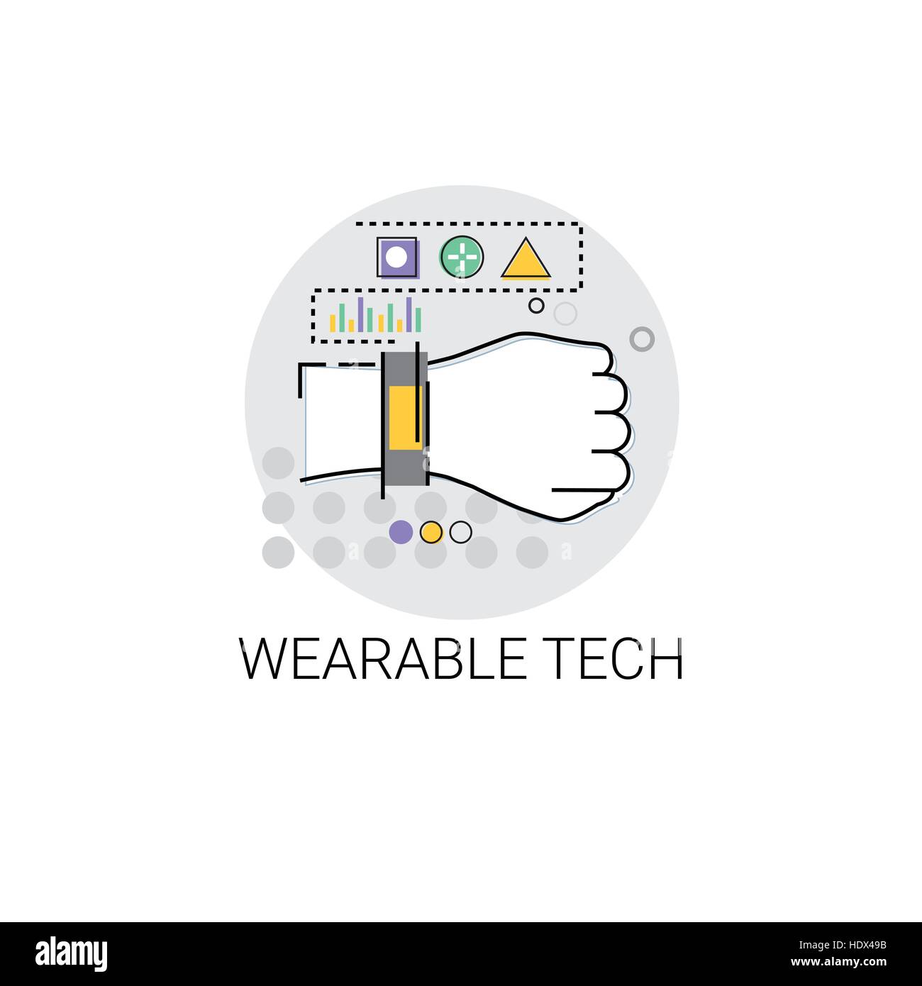 Wearable technology smart watch infographic hi-res stock photography ...
