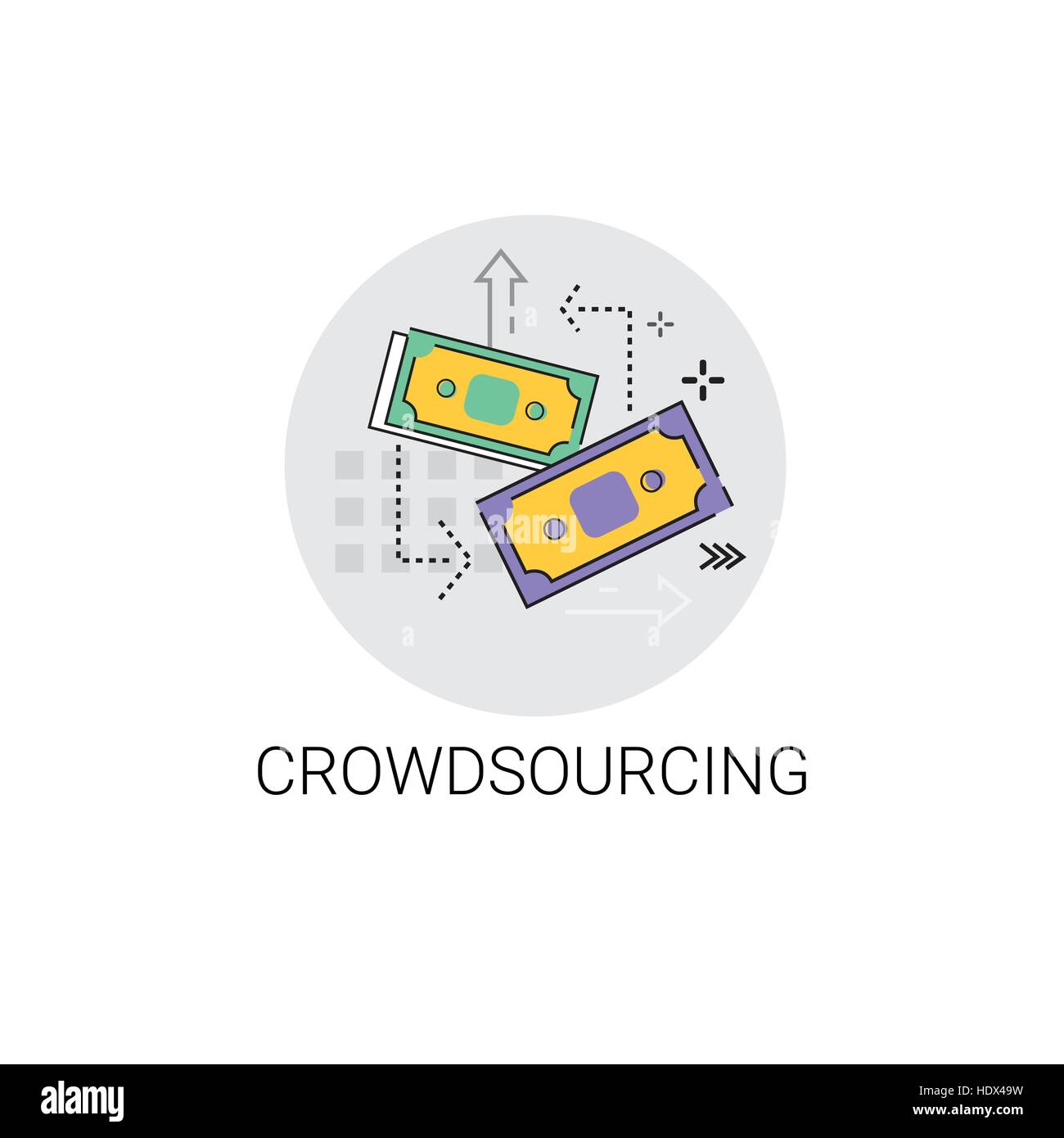 Crowdsourcing Business Resources Concept Icon Stock Vector Image & Art ...