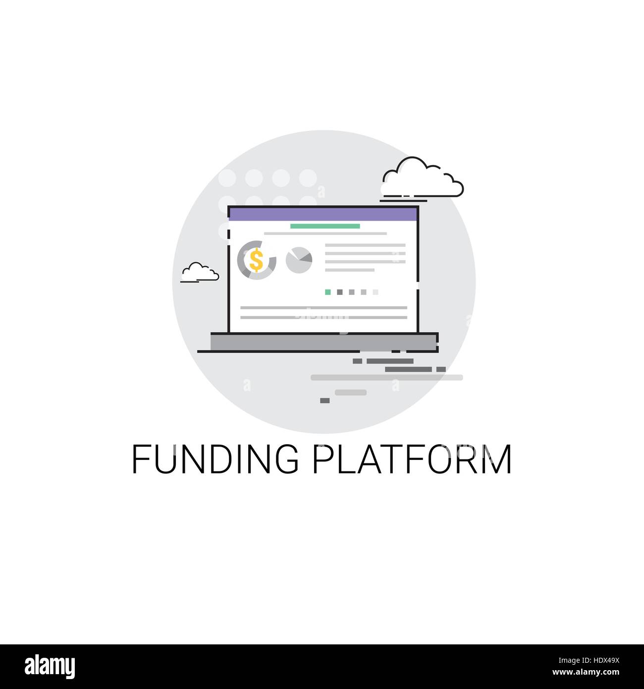 Crowdfunding Business Funding Platform Concept Icon Stock Vector Image ...