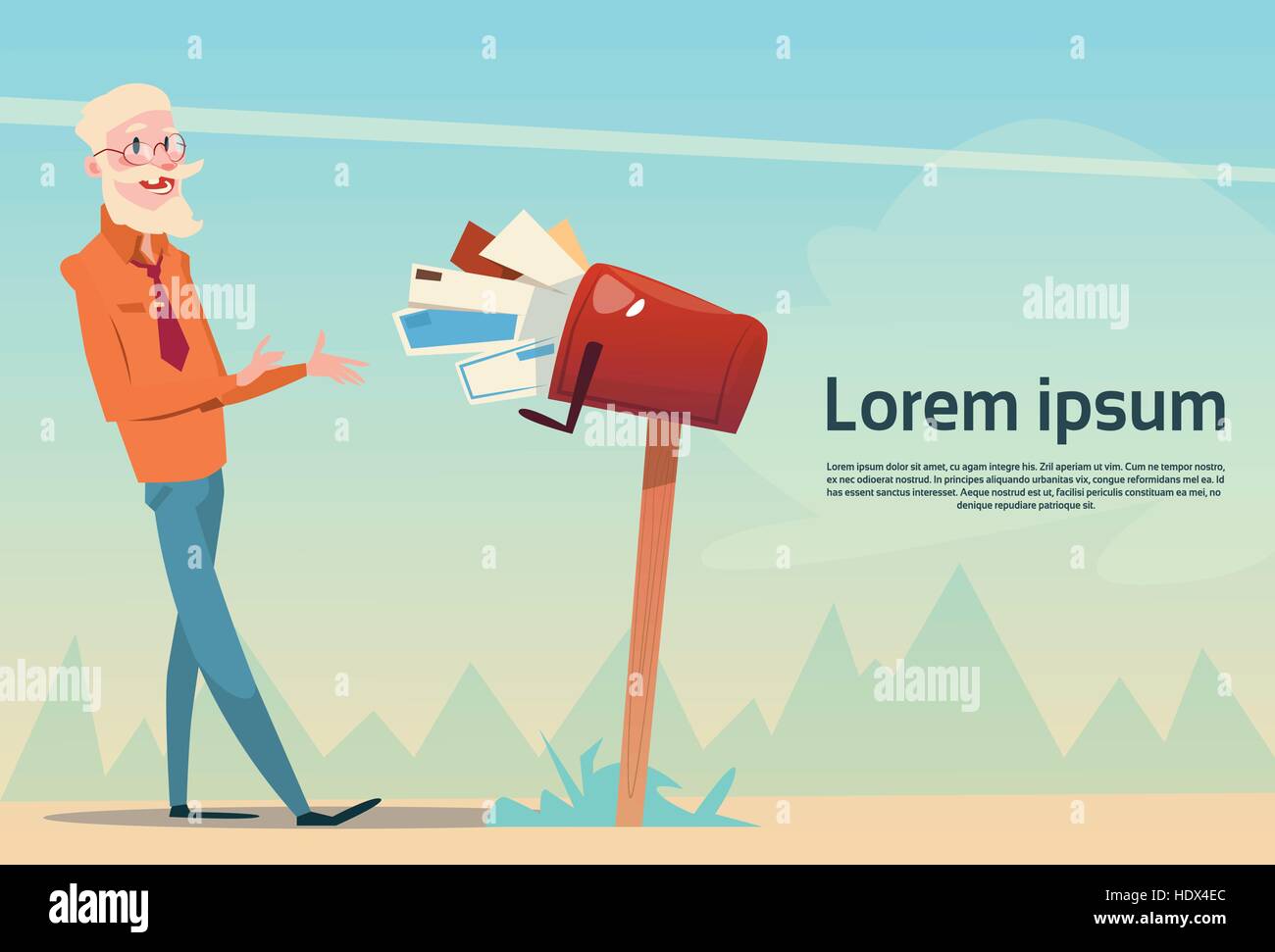 Postman delivering to old person Stock Vector Images - Alamy