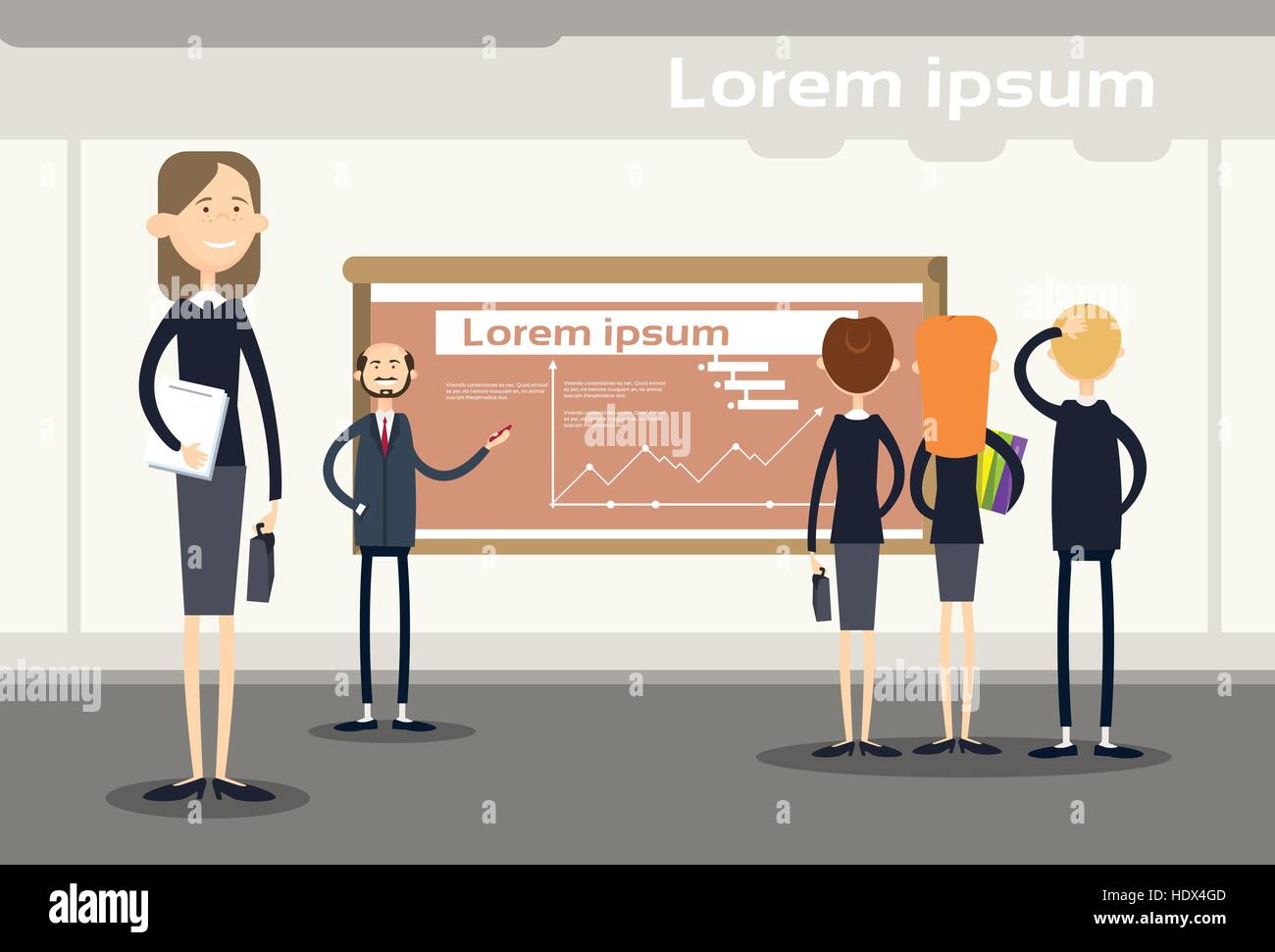 Business People Group Presentation Flip Chart Finance, Businesspeople ...