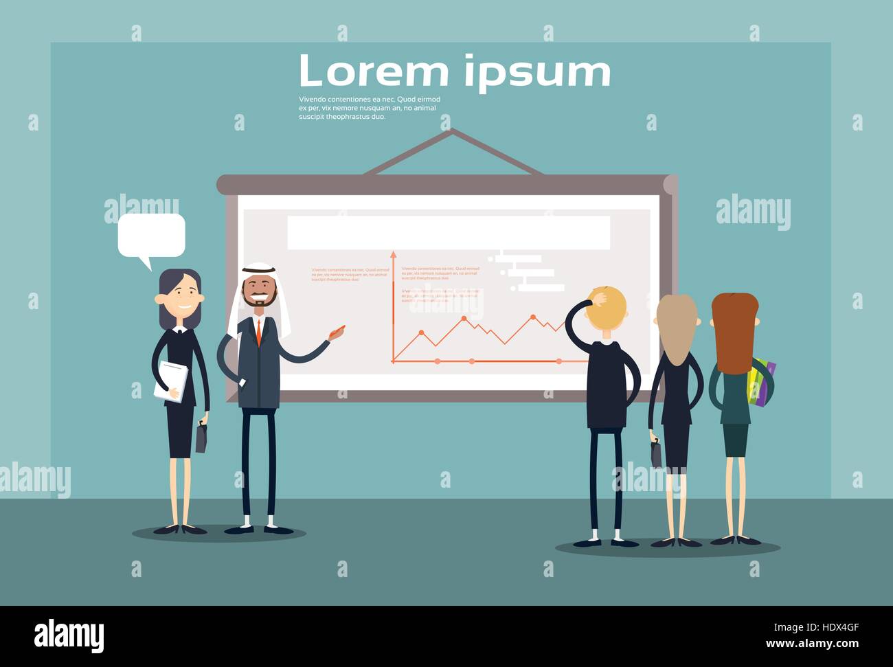 Business People Group Presentation Flip Chart Finance, Businesspeople ...