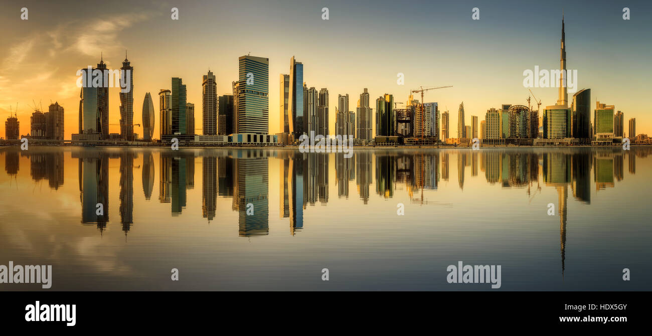 Panoramic view of Business bay of Dubai, UAE Stock Photo - Alamy